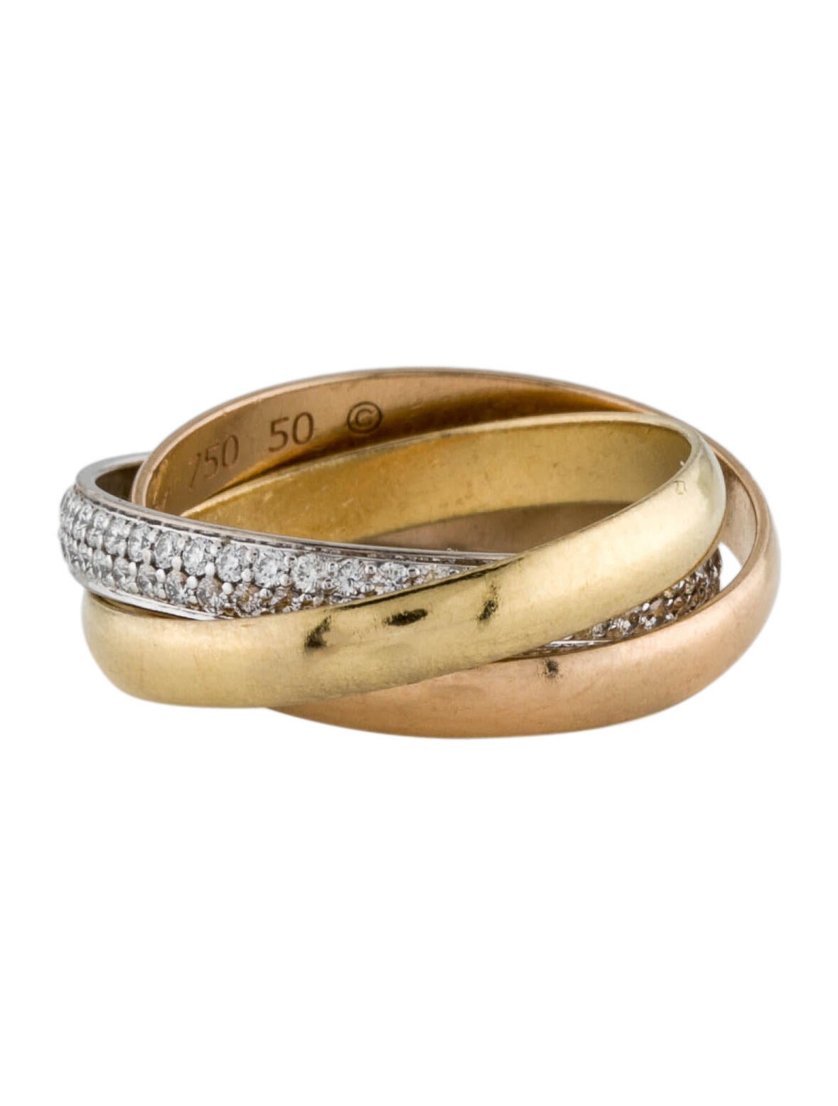 Cartier Small Trinity Ring - 18K Yellow Gold Rolling Ring, Rings ...