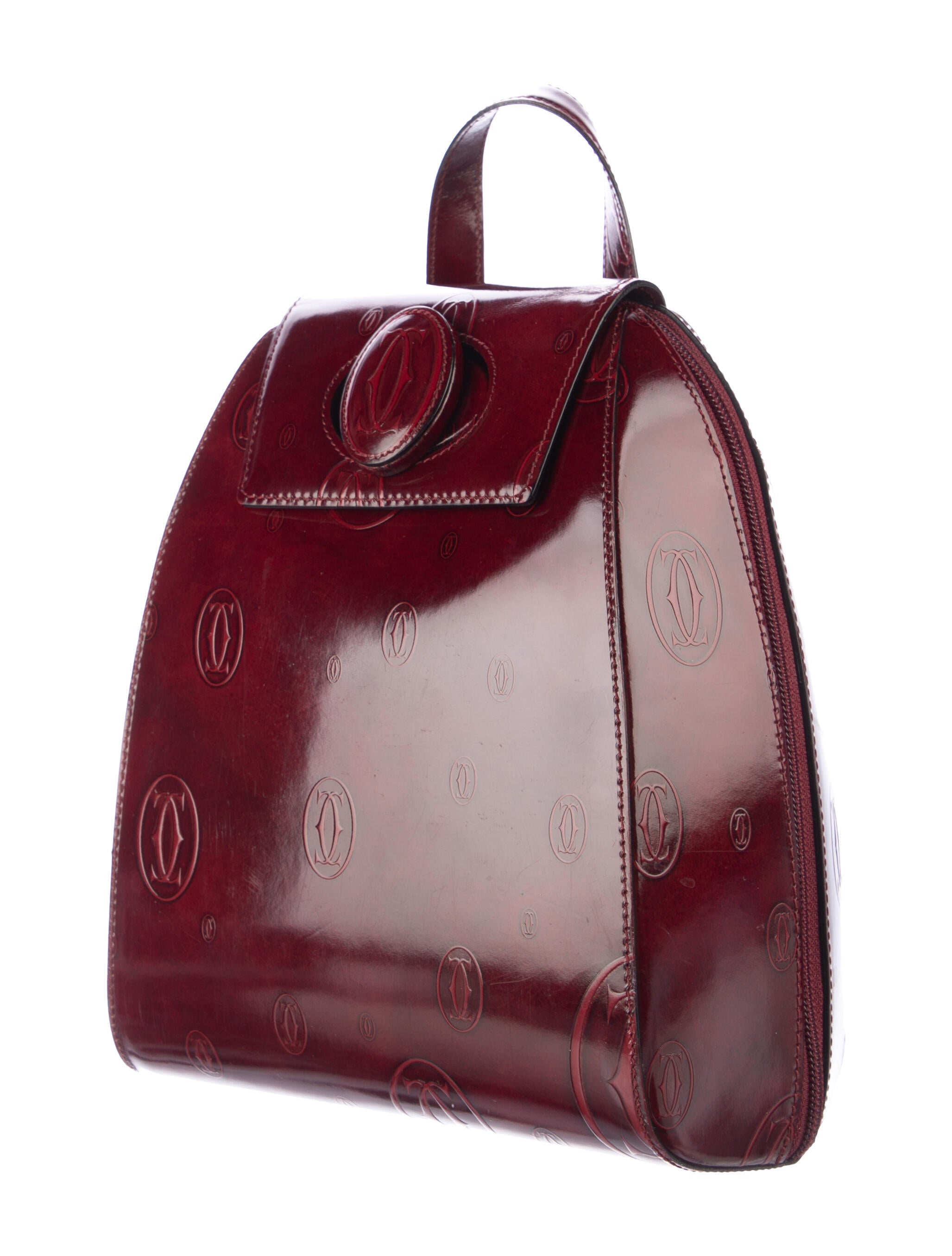Cartier Patent Leather Backpack - Burgundy Backpacks, Handbags ...