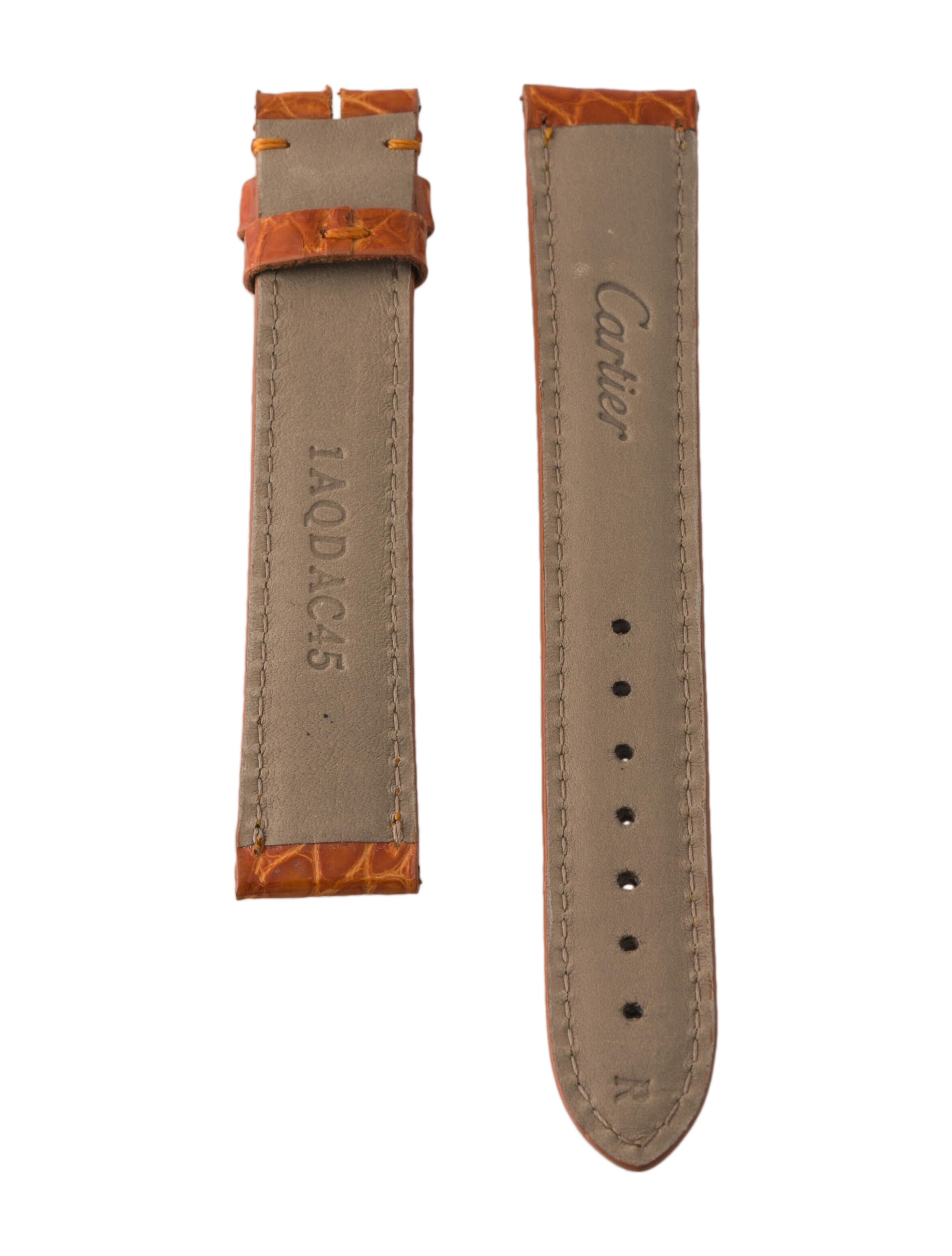 Cartier 15mm Caiman Watch Strap - Orange - CRT89074 | The RealReal