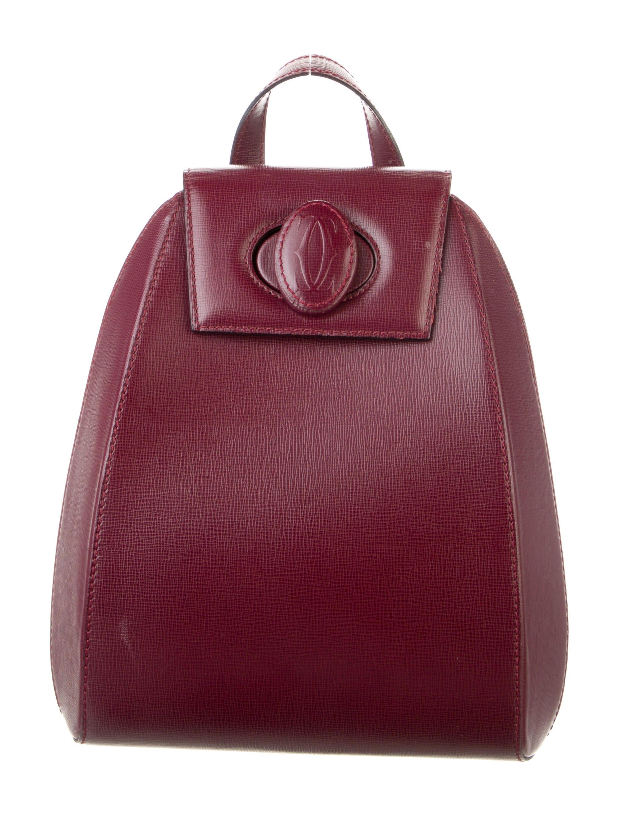 Cartier Leather Backpack - Burgundy Backpacks, Handbags - CRT92589 ...