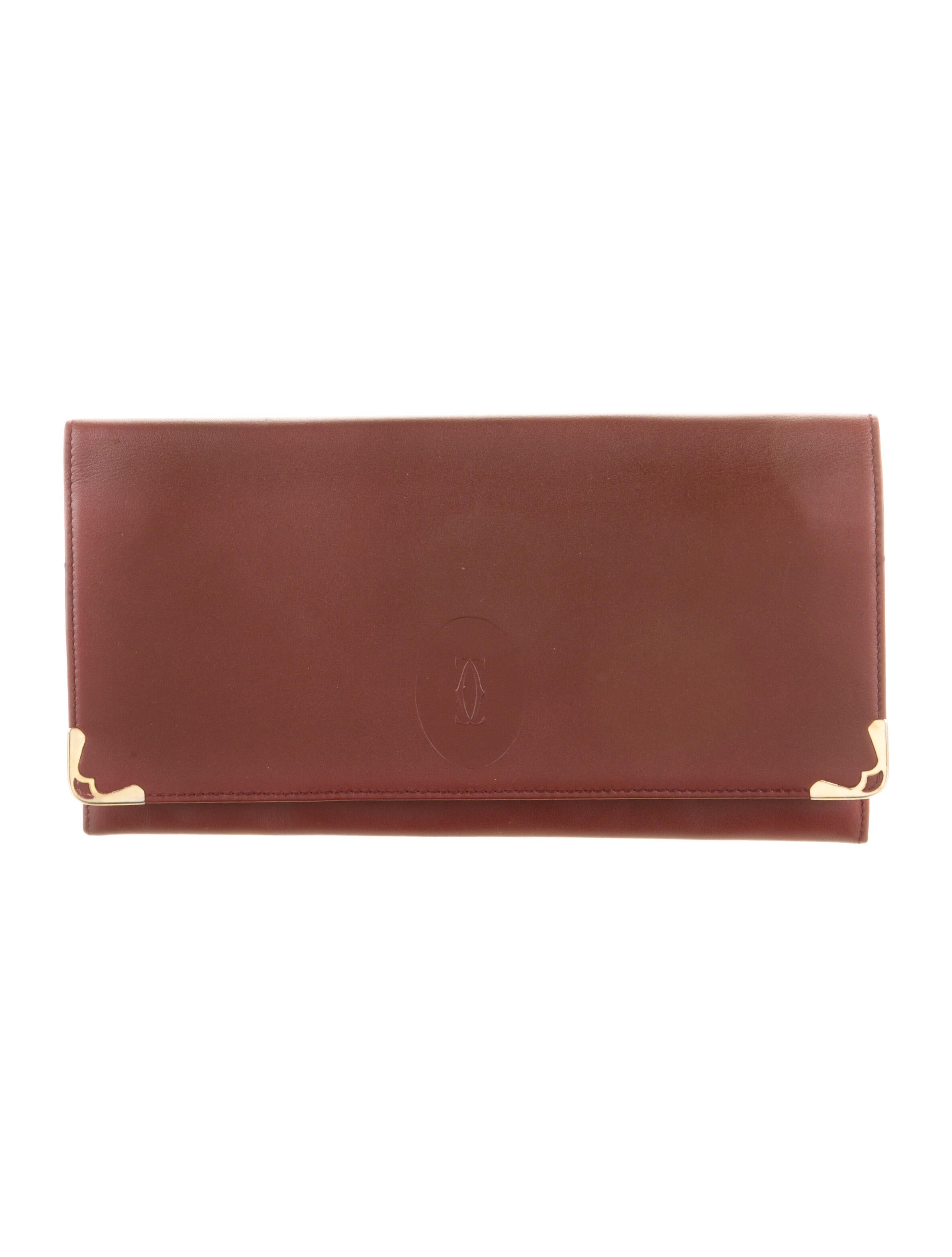 Cartier Must De Cartier Leather Clutch - Burgundy Clutches, Handbags ...