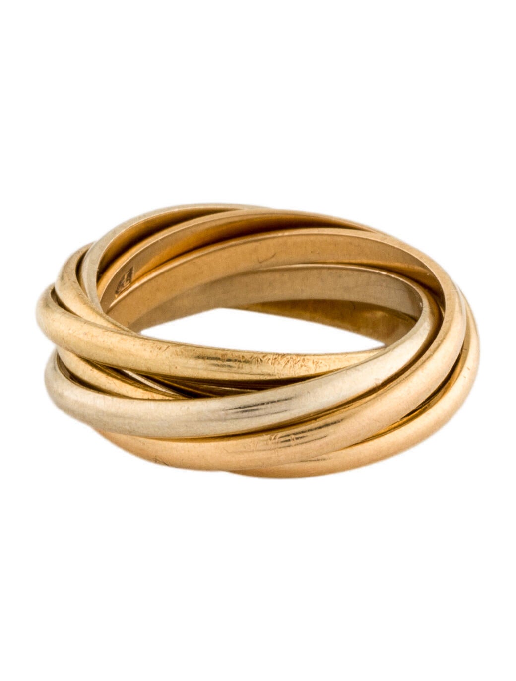 Cartier Vintage XXS 7 Band Trinity Ring - 18K Yellow Gold Rolling ...