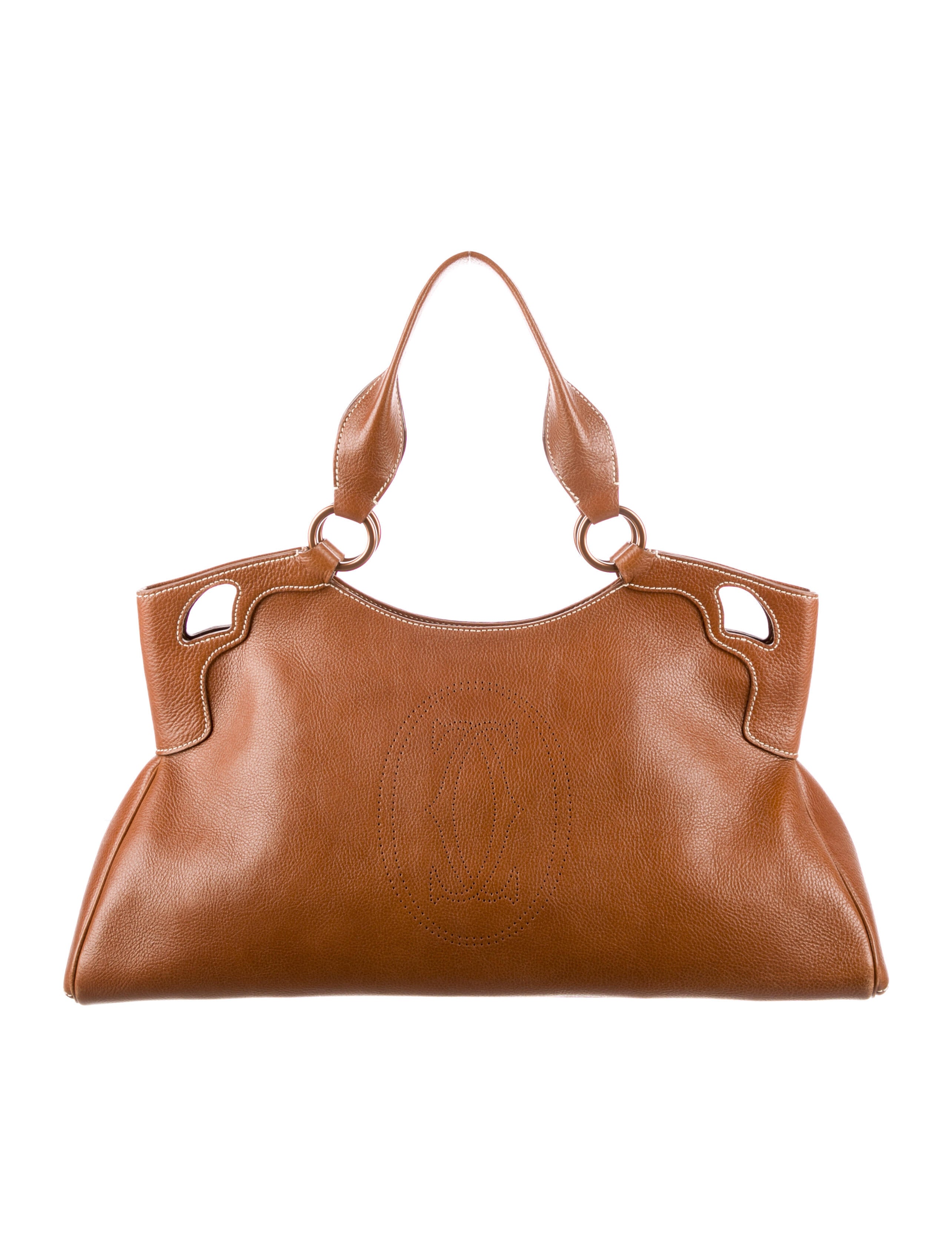 Cartier Marcello Leather Tote - Brown Shoulder Bags, Handbags ...