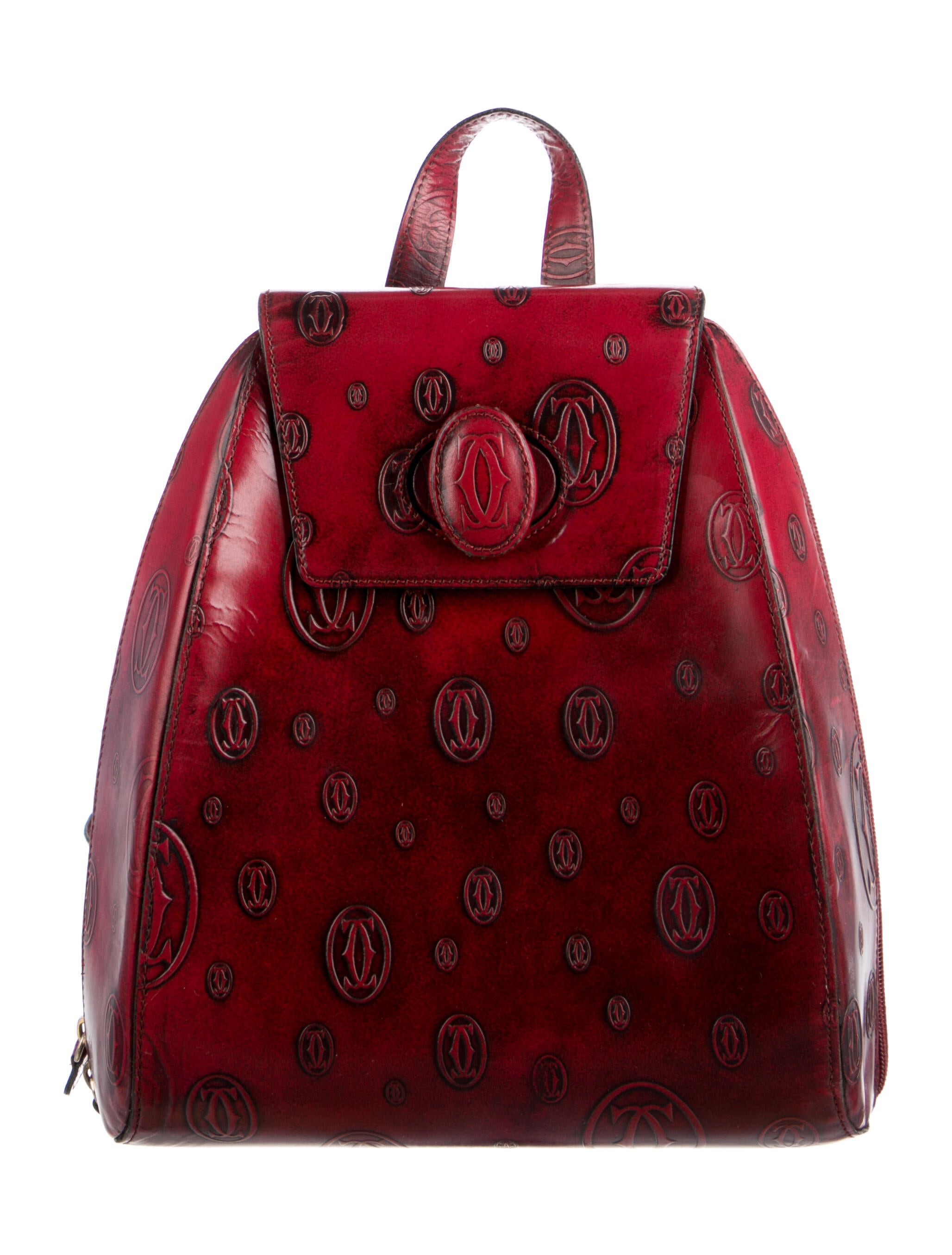 Cartier Leather Printed Backpack - Red Backpacks, Handbags - CRT96292 ...