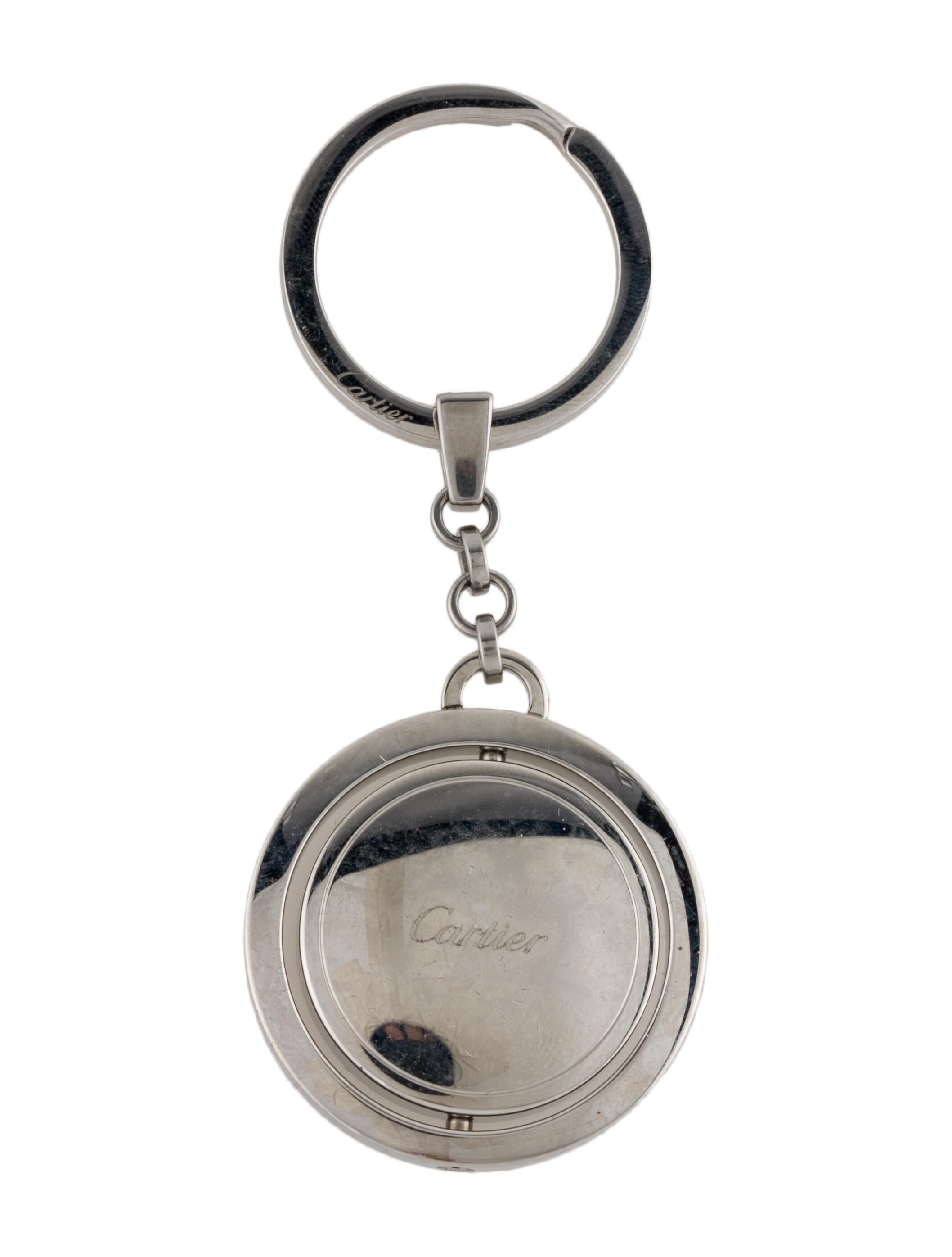 Cartier Metal Rotating Logo Keychain - Silver Keychains, Accessories ...