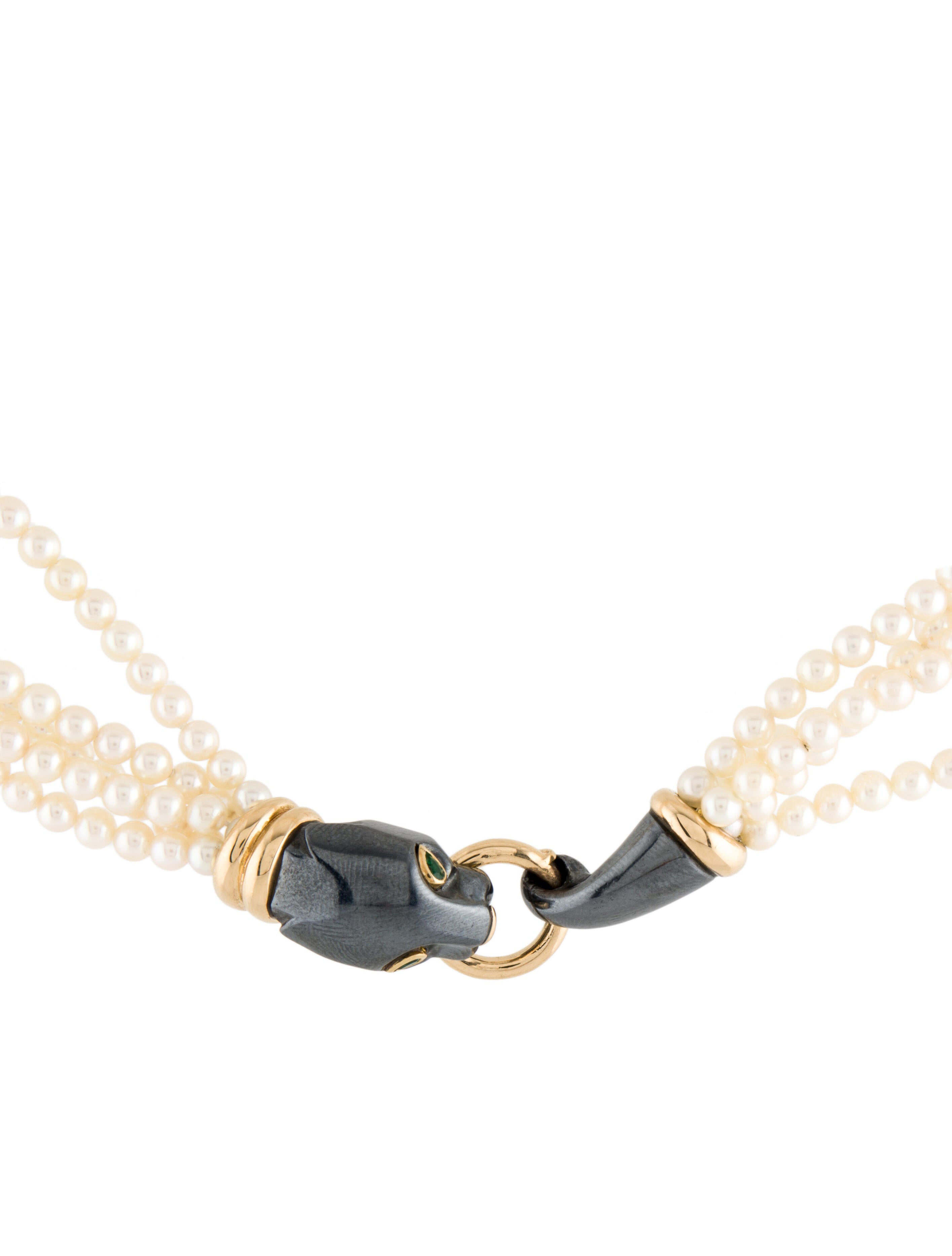 Cartier Vintage Panthere 5-Strand Pearl Choker Necklace - Bead Strand ...