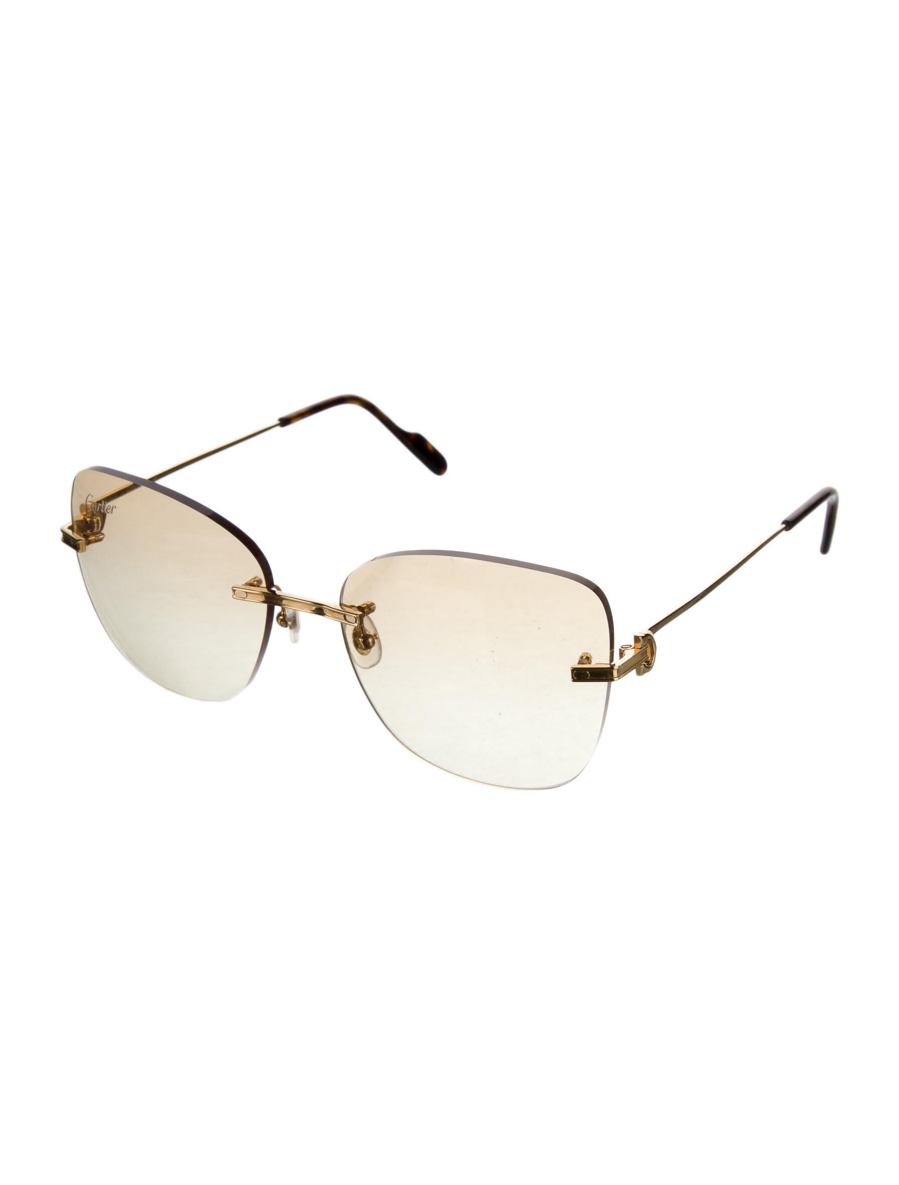 Cartier Square Tinted Sunglasses - Gold Sunglasses, Accessories ...