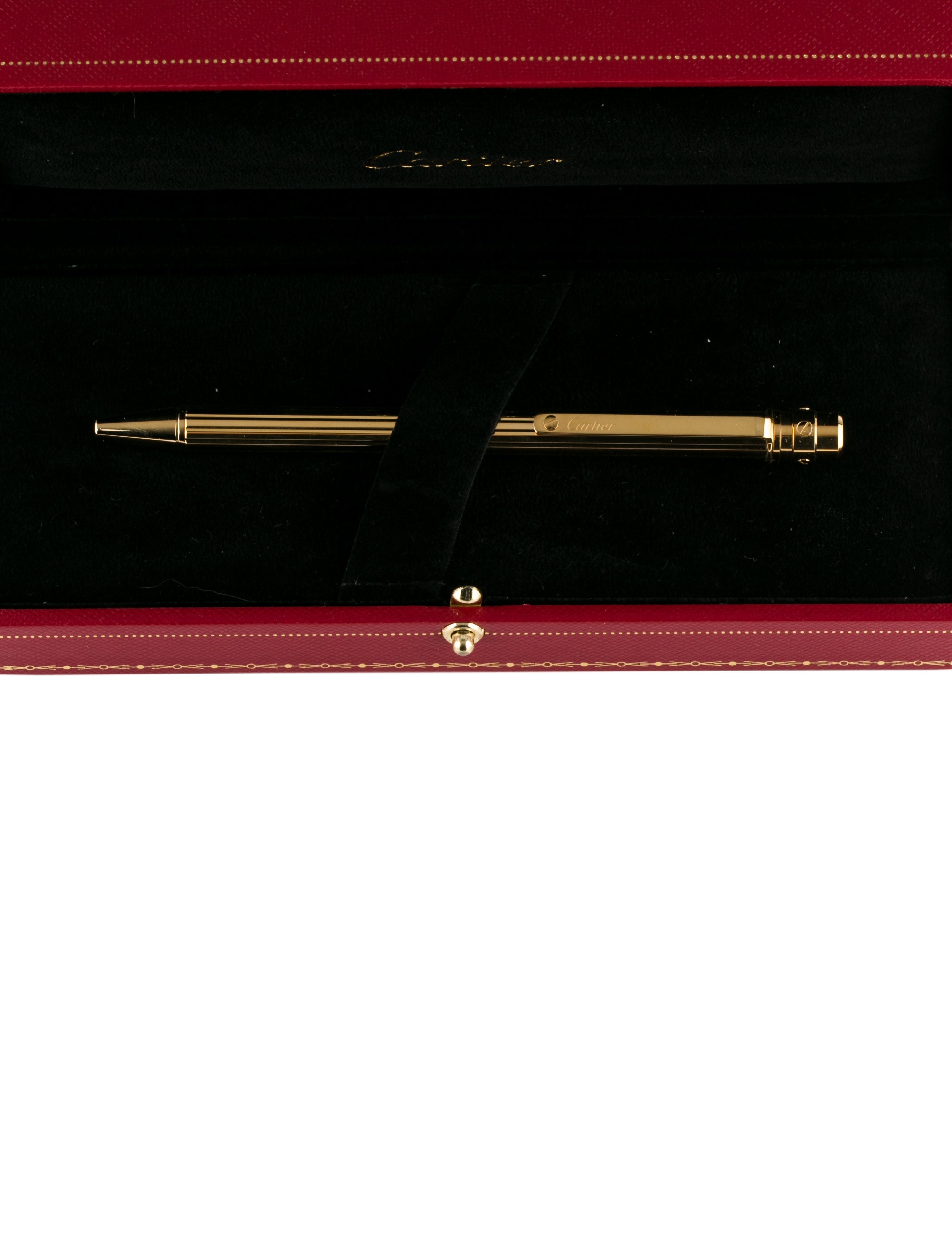 Cartier Santos de Cartier Ballpoint Pen w/ Tags - Gold Pens & Pencils ...