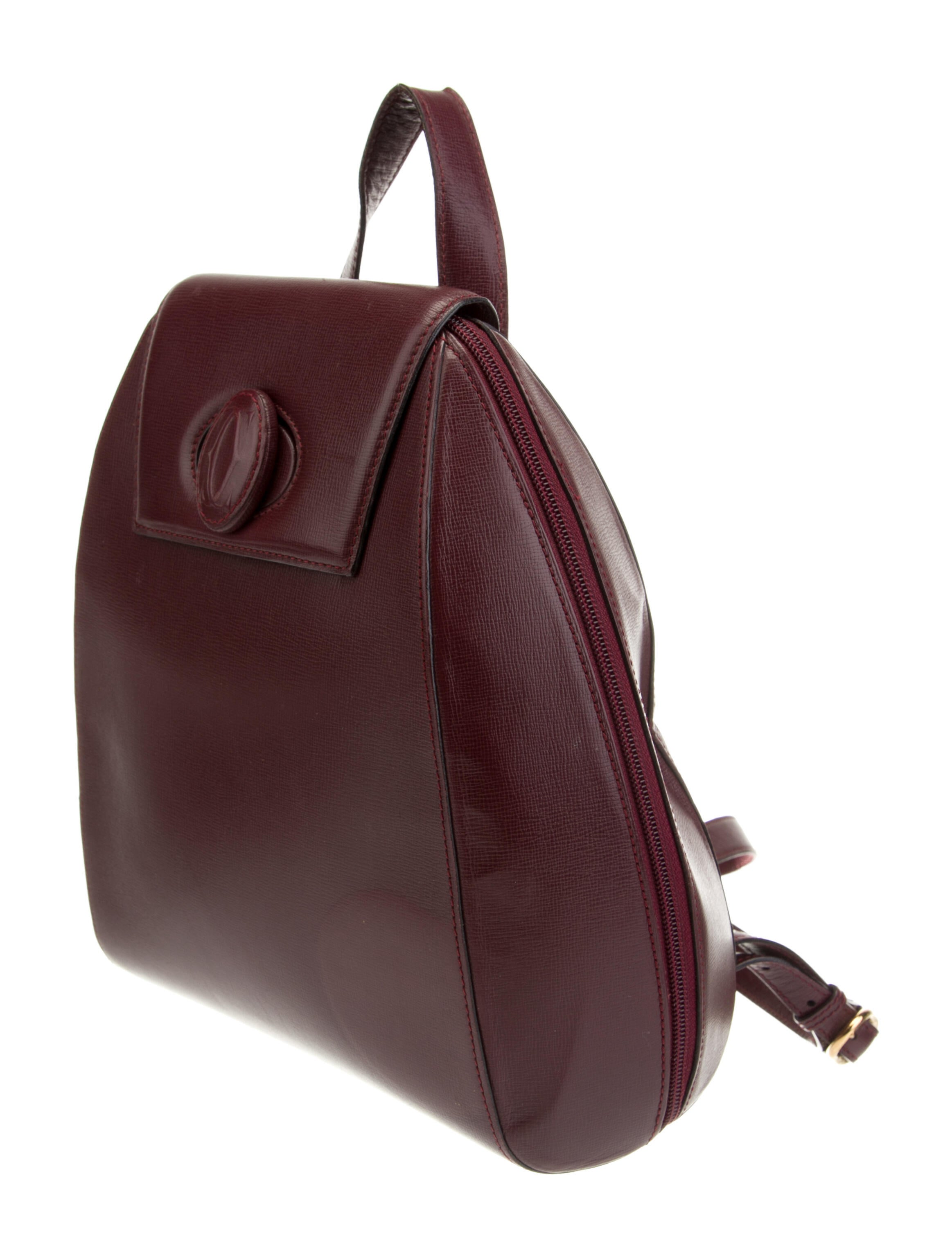 Cartier Patent Leather Logo Backpack - Burgundy Backpacks, Handbags ...