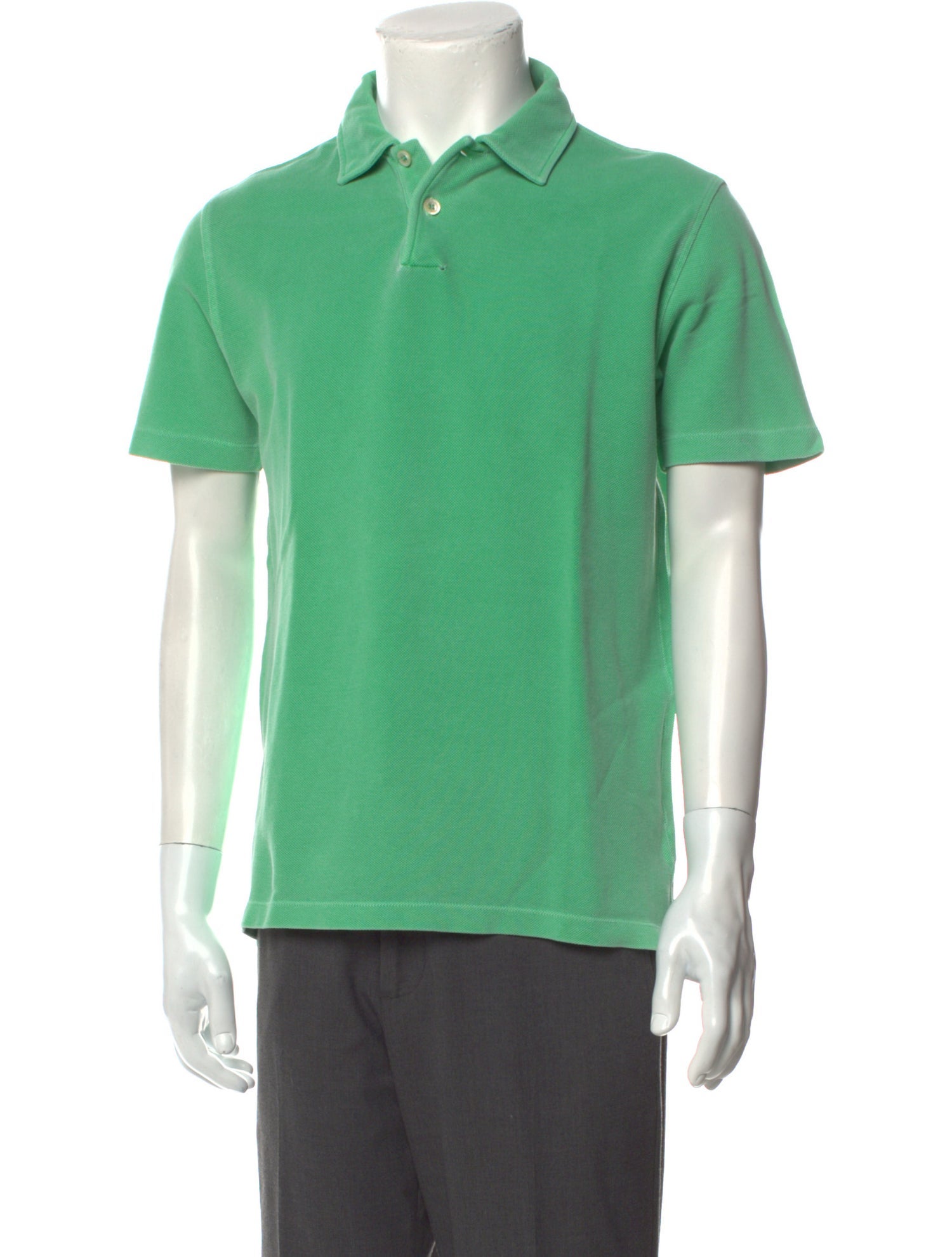 Cruciani V-Neck Short Sleeve Polo Shirt - Green Polos, Clothing ...