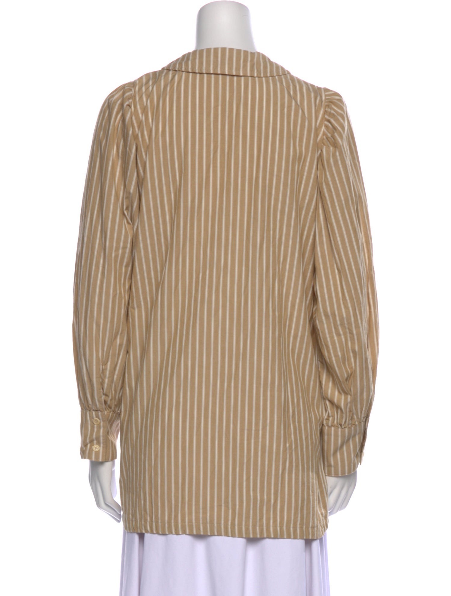 Emma Rothkopf Striped Mock Neck Button-Up Top - Neutrals Tops, Clothing ...