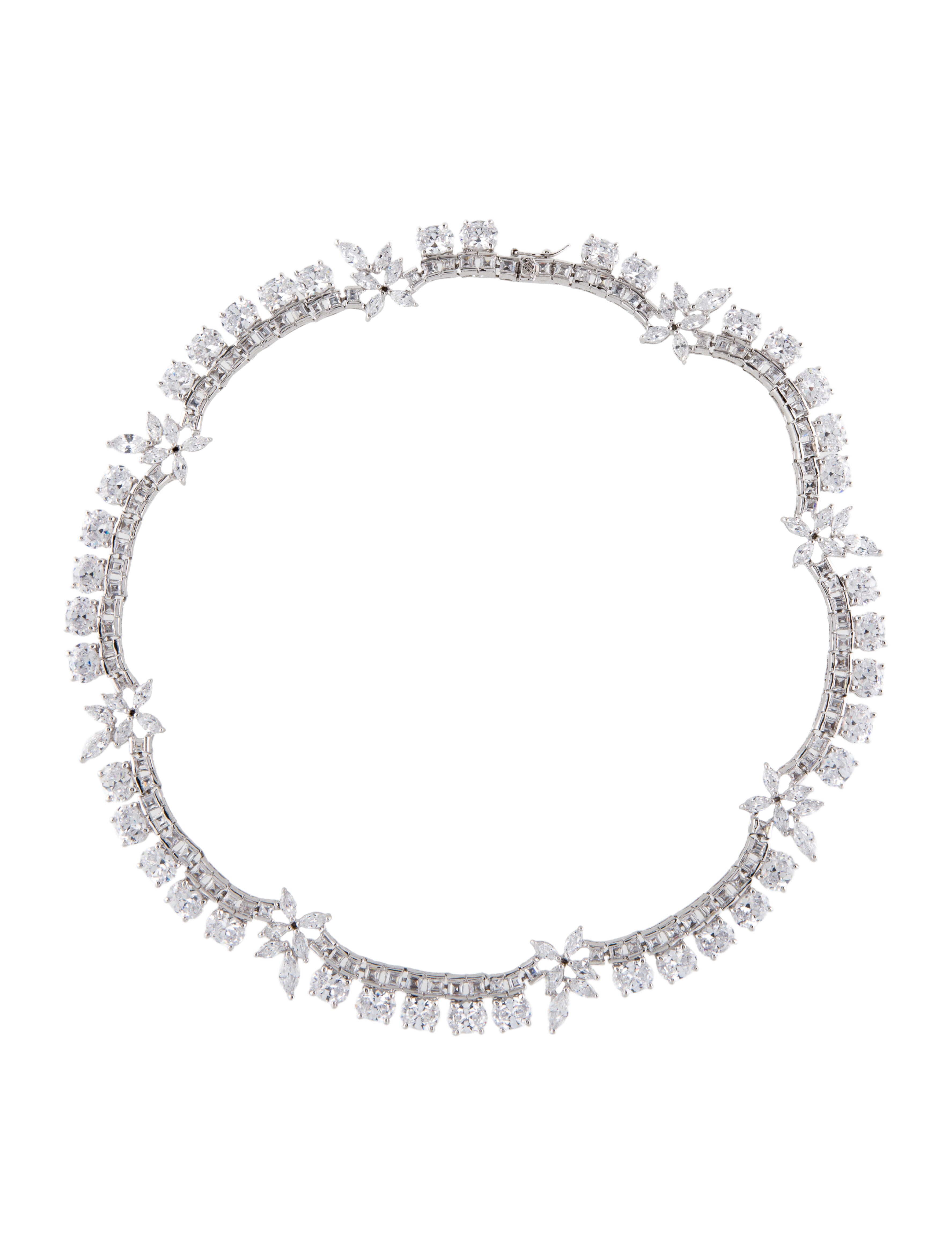 CZ by Kenneth Jay Lane Cubic Zirconia Statement Collar Necklace - Blue ...