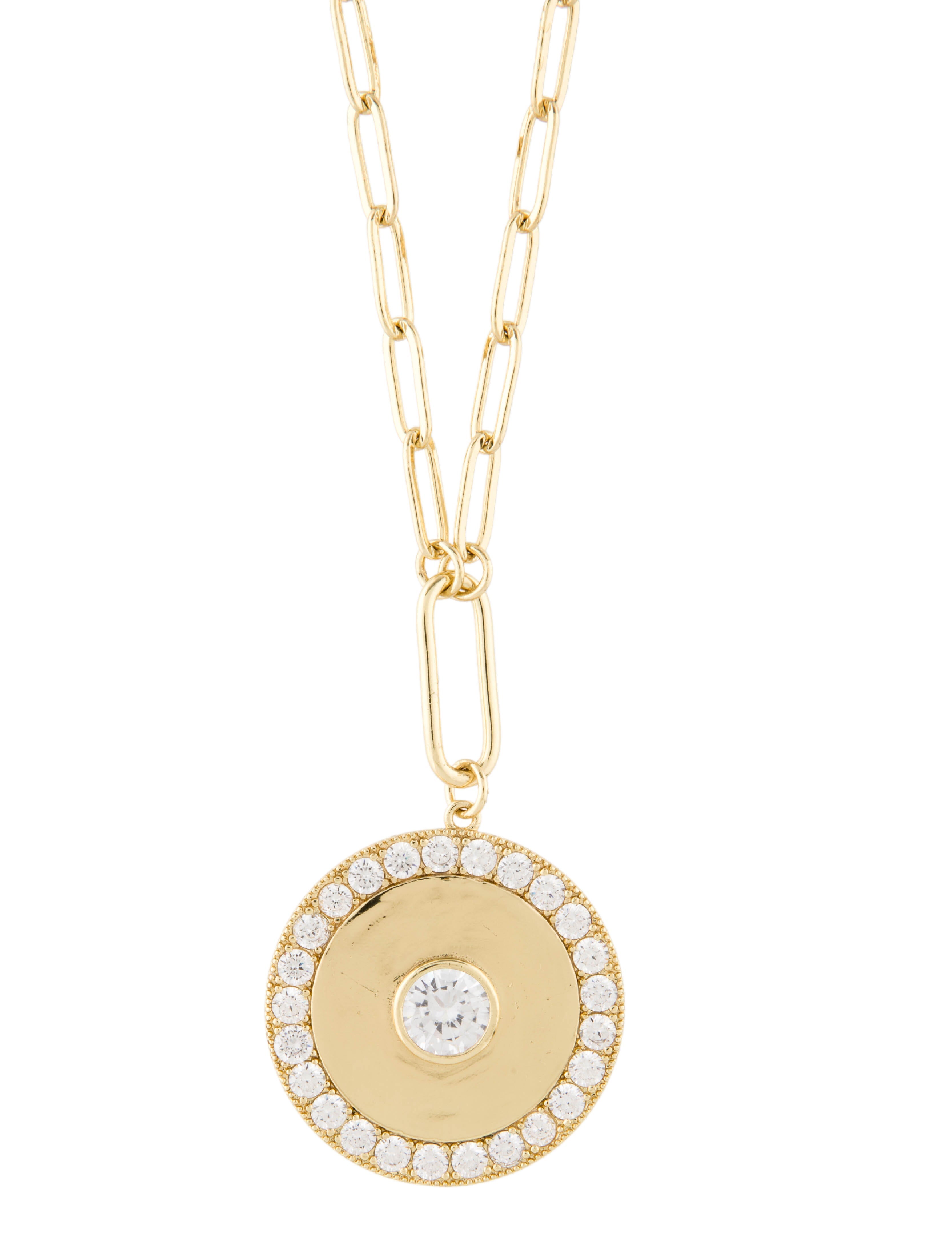 Kenneth Jay Lane Crystal Pendant Necklace - Gold-Tone Metal Pendant ...