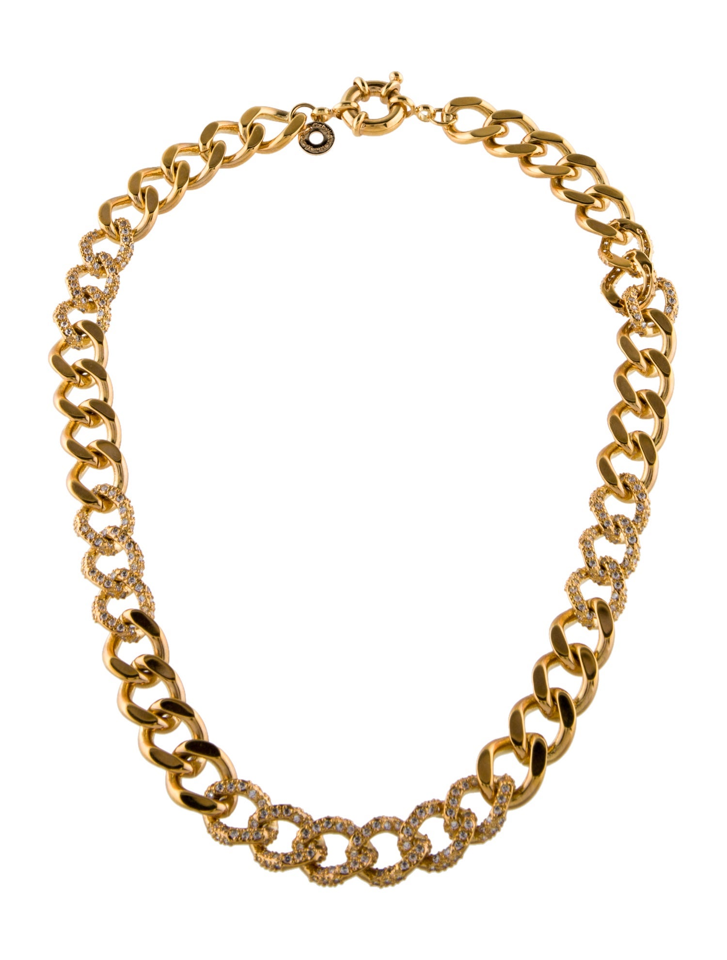 CZ by Kenneth Jay Lane Cubic Zirconia Chain Link Collar Necklace ...