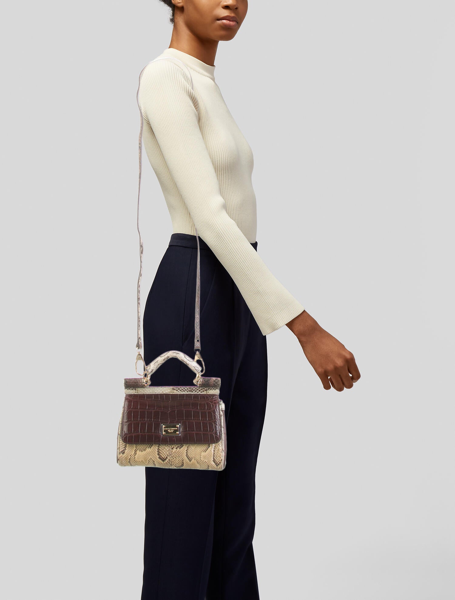 Dolce & Gabbana Python & Alligator Mini Miss Sicily Bag - Burgundy ...