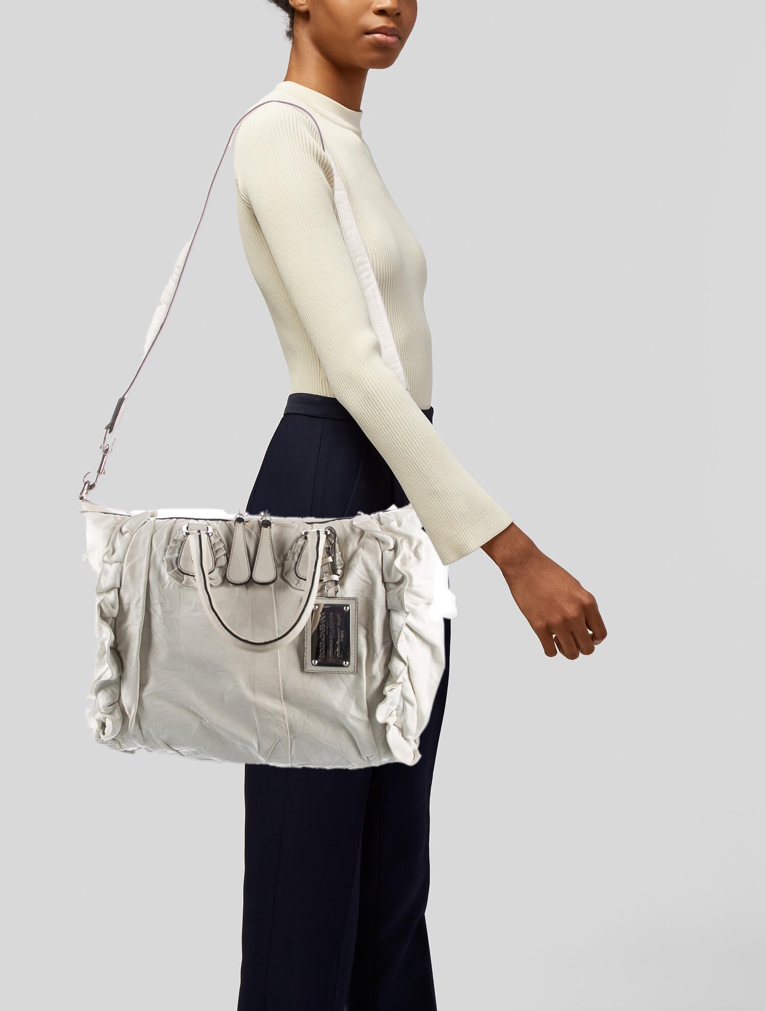 Dolce & Gabbana Miss Rouche Bag - White Handle Bags, Handbags ...