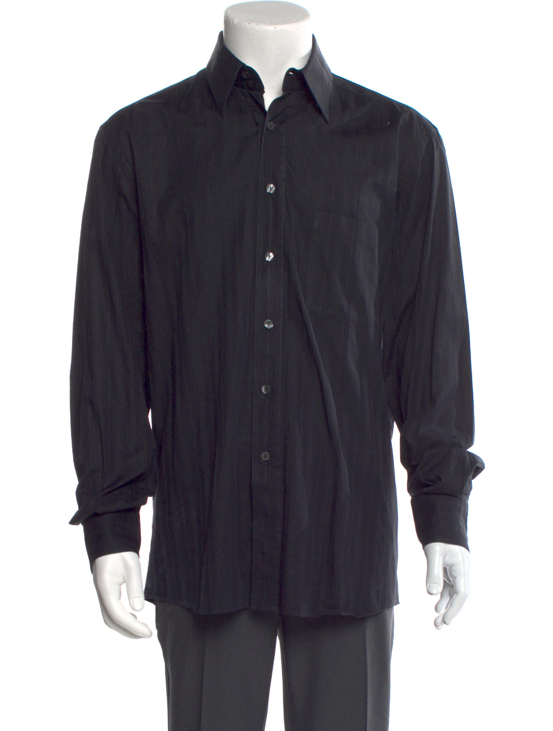Dolce & Gabbana Gold Button-Up Shirt - Black Dress Shirts, Clothing ...
