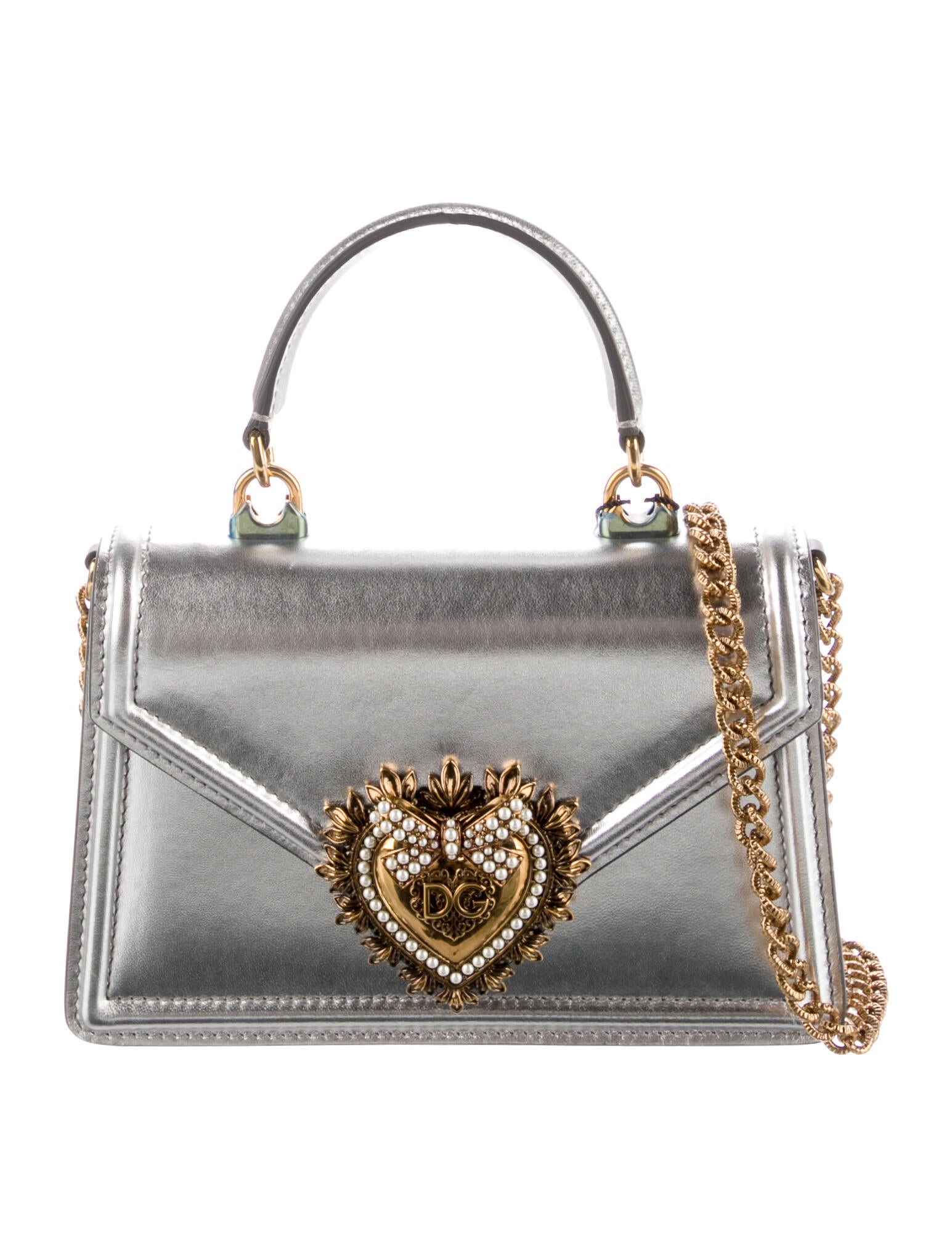 Dolce & Gabbana Devotion Crossbody Bag w/ Tags - Metallic Crossbody ...
