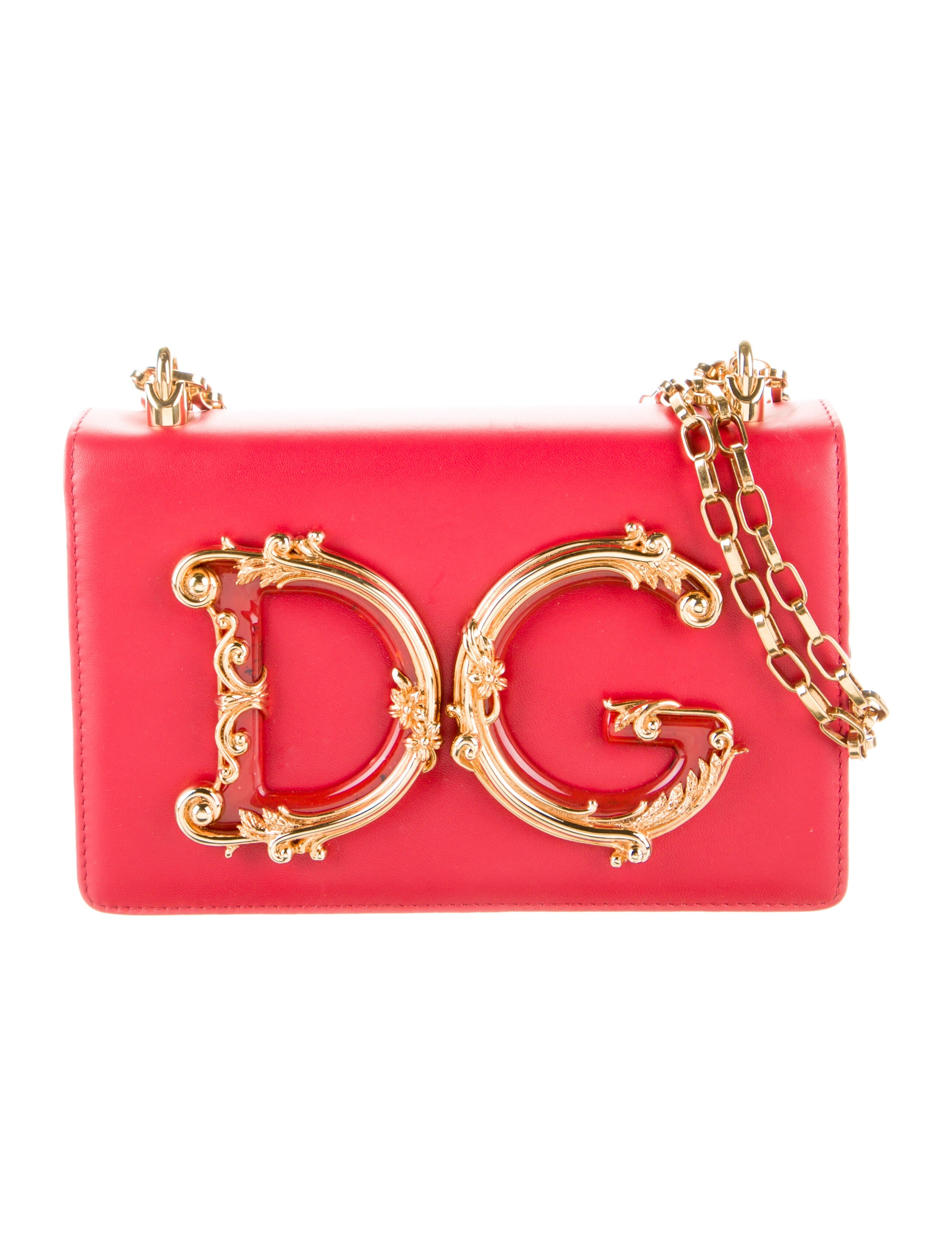 Dolce & Gabbana DG Logo Leather Crossbody - Red Crossbody Bags ...