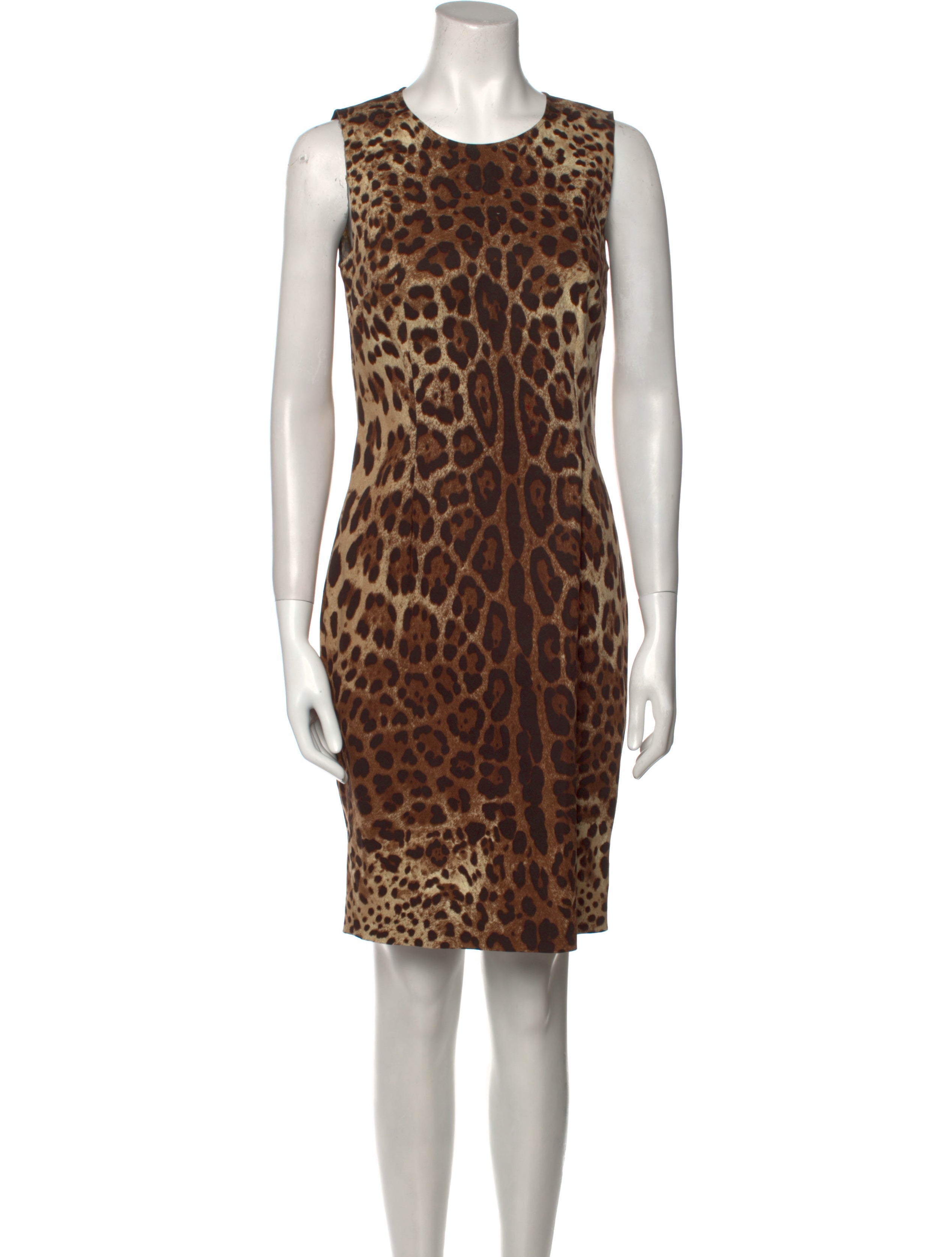 Dolce & Gabbana Animal Print Knee-Length Dress - Brown Dresses ...