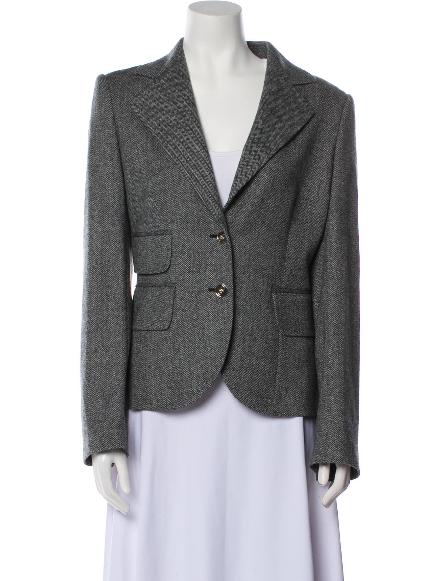 Dolce & Gabbana Virgin Wool Tweed Pattern Blazer - Black Jackets ...