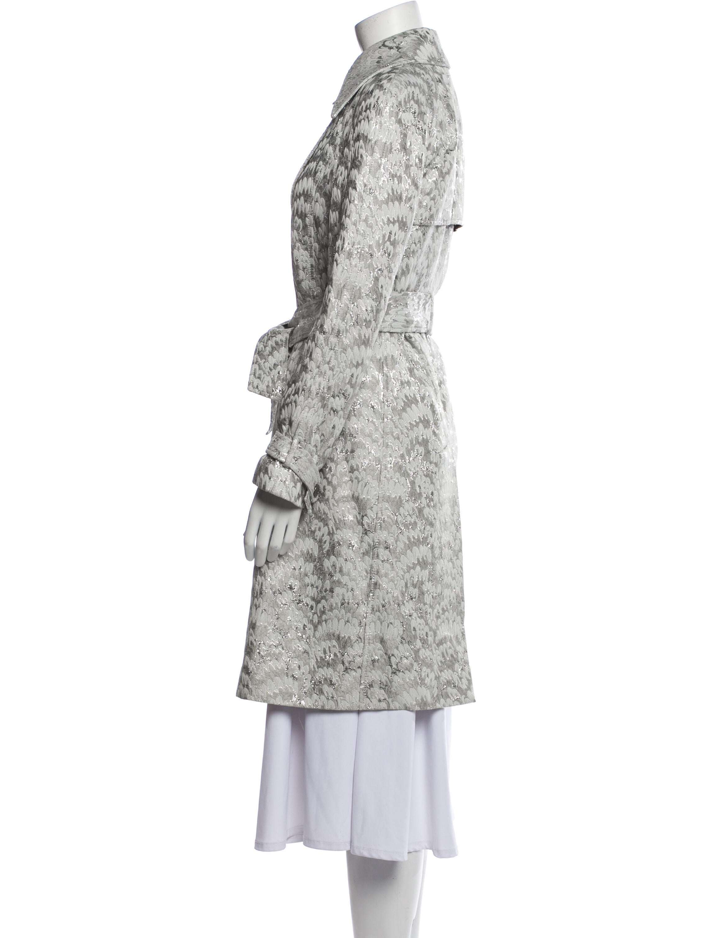 Vince Tweed Pattern Trench Coat - Neutrals Coats, Clothing - WVN218743 ...