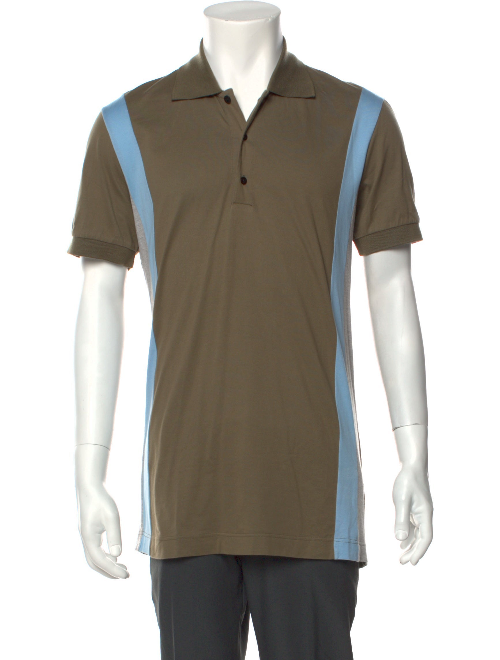 Dolce & Gabbana Colorblock Pattern Collar Polo Shirt - Green Polos ...