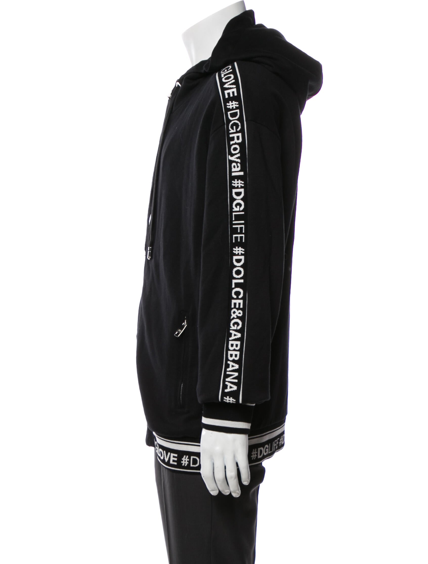 Dolce & Gabbana Graphic Print Crew Neck Hoodie - Black Sweatshirts ...