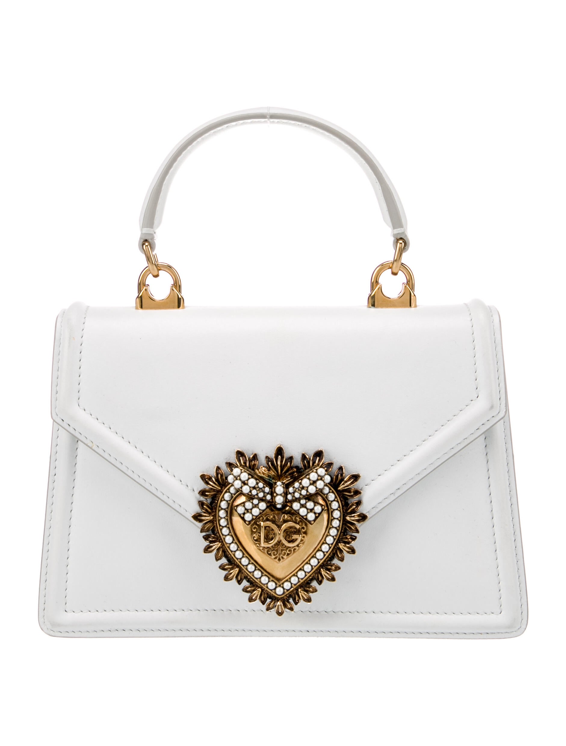 Dolce & Gabbana Small Devotion Top Handle Bag - White Handle Bags ...