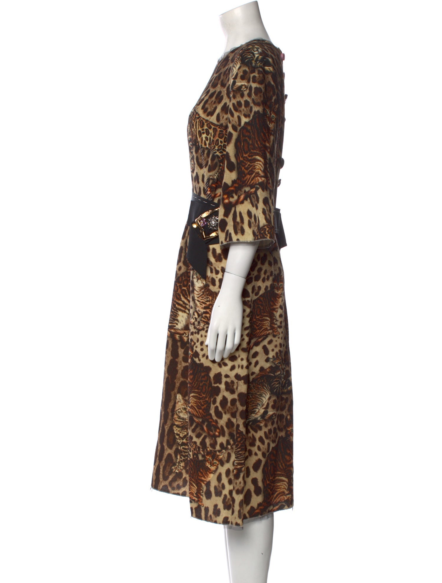 Dolce & Gabbana Animal Print Midi Length Dress - Neutrals Dresses ...