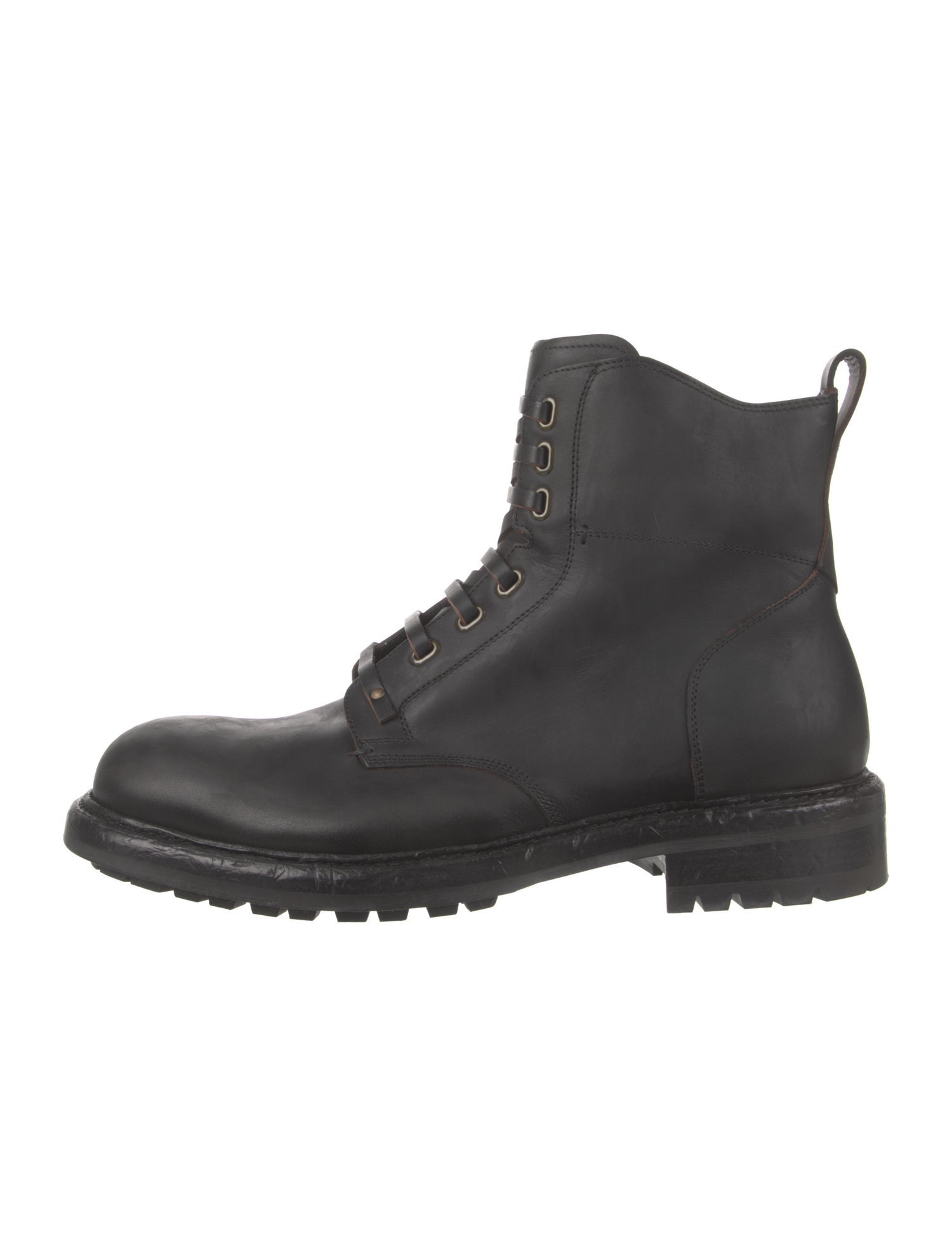 Valentino Leather Combat Boots Black Boots Shoes Val383499 The Realreal
