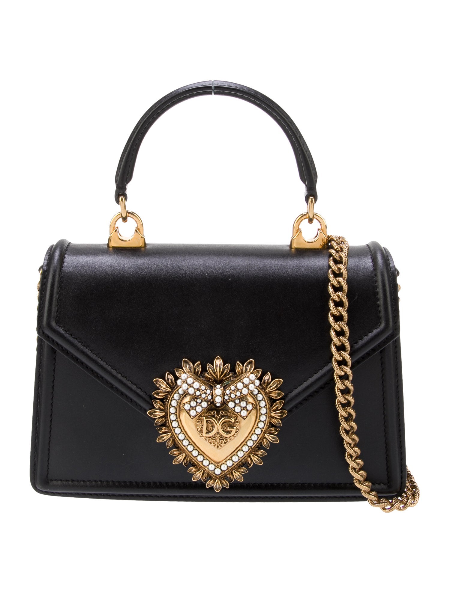 Dolce & Gabbana Devotion Leather Shoulder Bag - Black Shoulder Bags ...