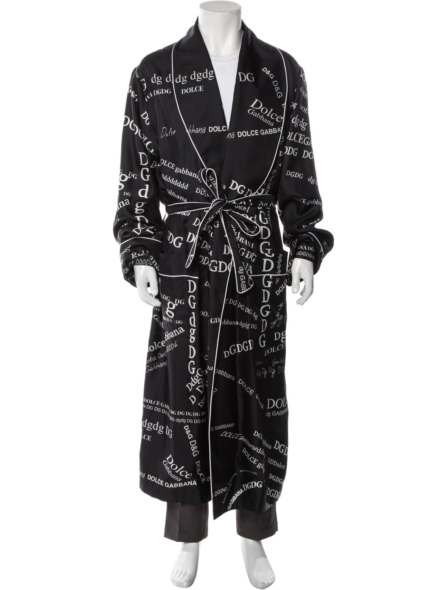 Dolce & Gabbana Silk Printed Robe - Black Lounge & Sleepwear, Clothing ...