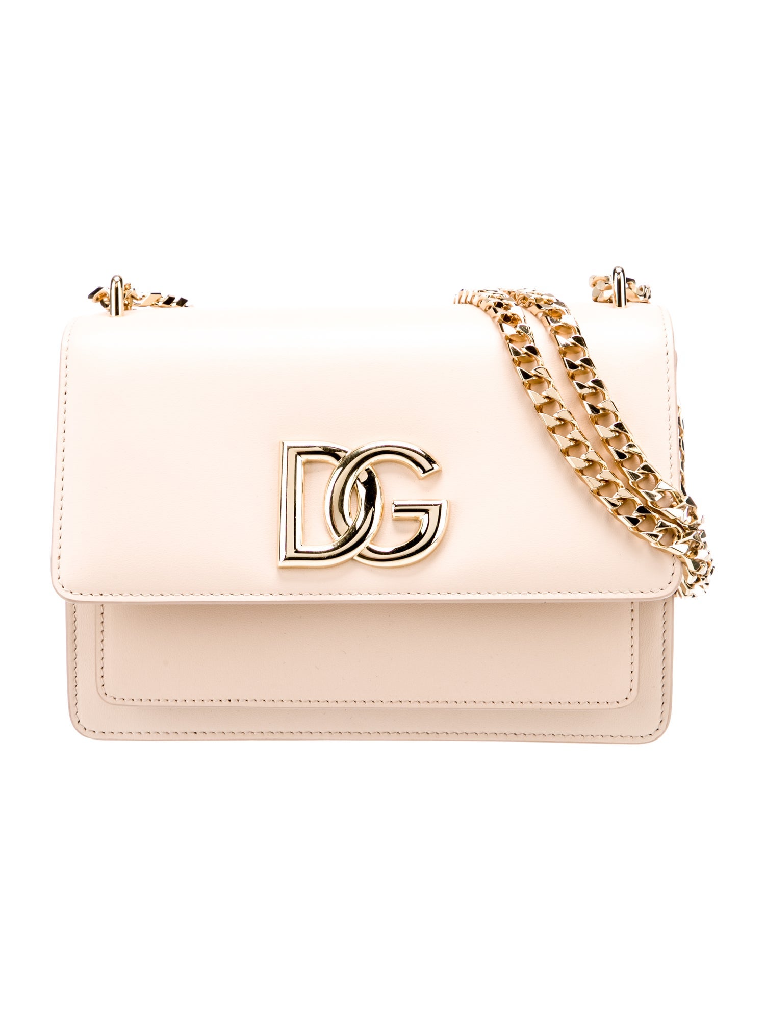 Dolce & Gabbana Leather DG Girl Chain Shoulder Bag - Neutrals Shoulder ...
