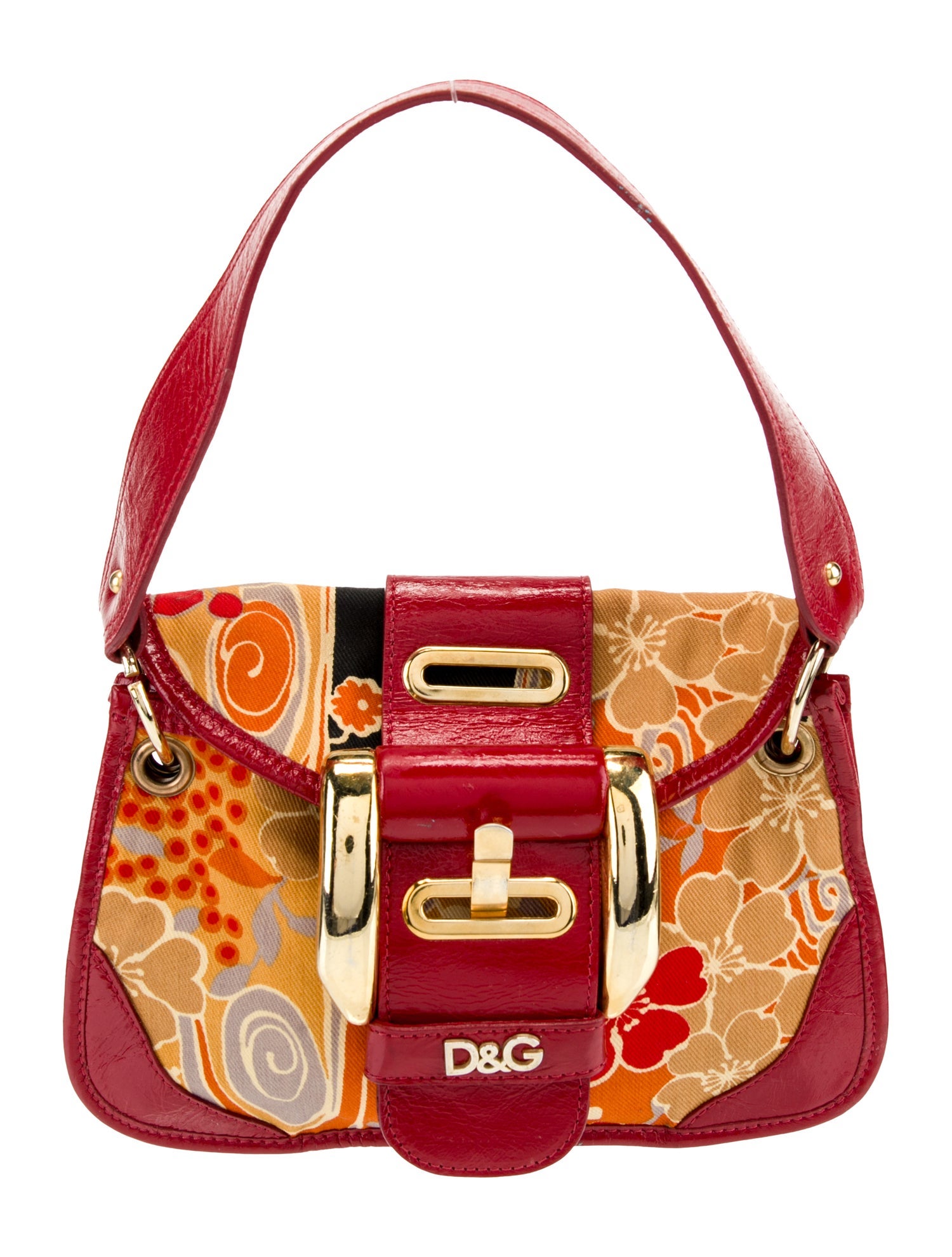 D&G Vintage Leather-Trimmed Handle Bag - Red Handle Bags, Handbags ...