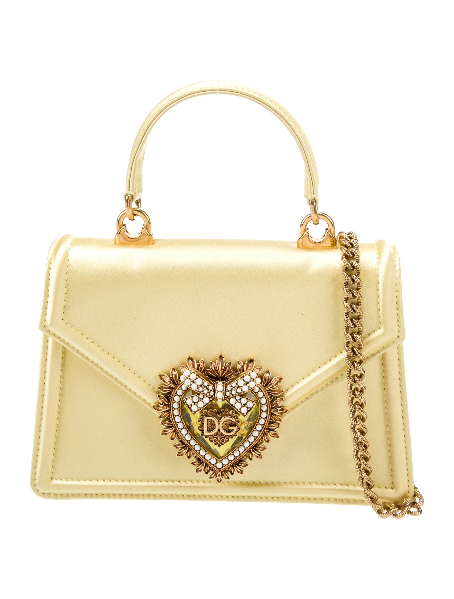 Dolce & Gabbana Small Devotion Top Handle Bag - Yellow Handle Bags ...