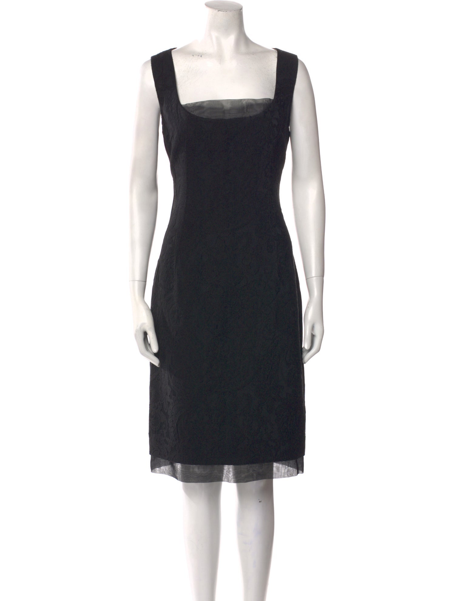 Dolce & Gabbana Square Neckline Knee-Length Dress - Black Dresses ...