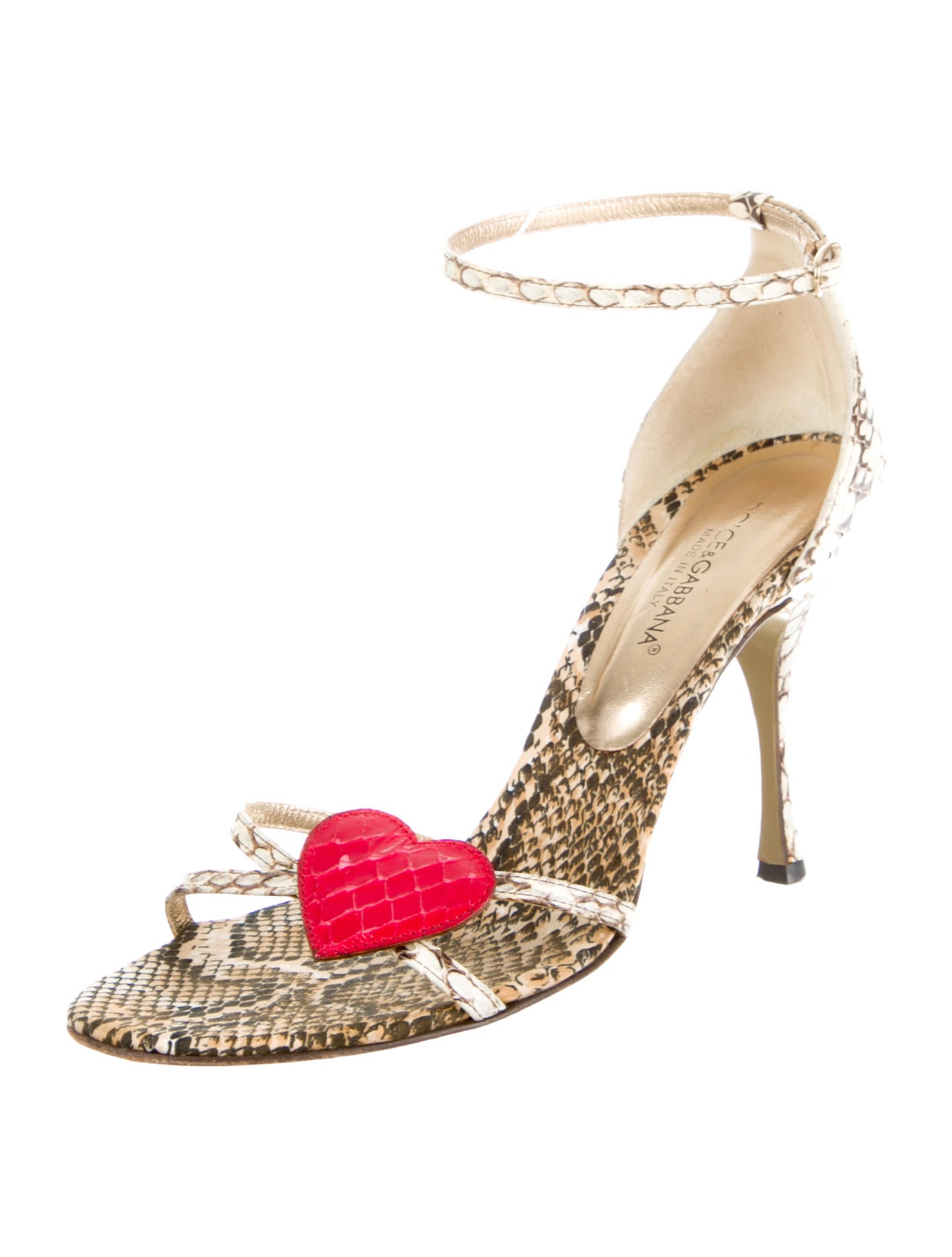 Dolce & Gabbana Snakeskin Sandals - Neutrals Sandals, Shoes - DAG45228 ...