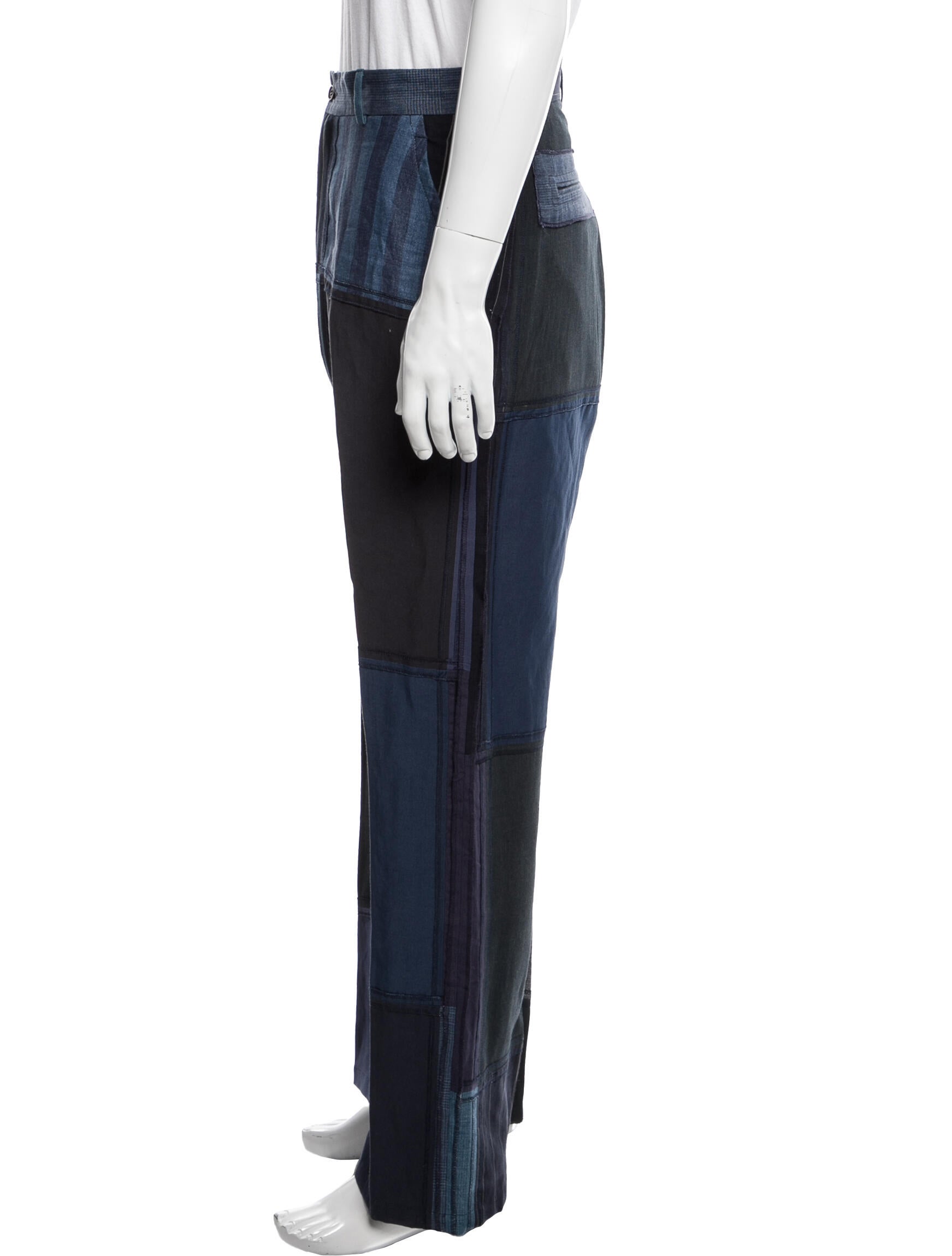 Dolce & Gabbana Colorblock Pattern Pants - Blue, 12.75" Rise Pants ...