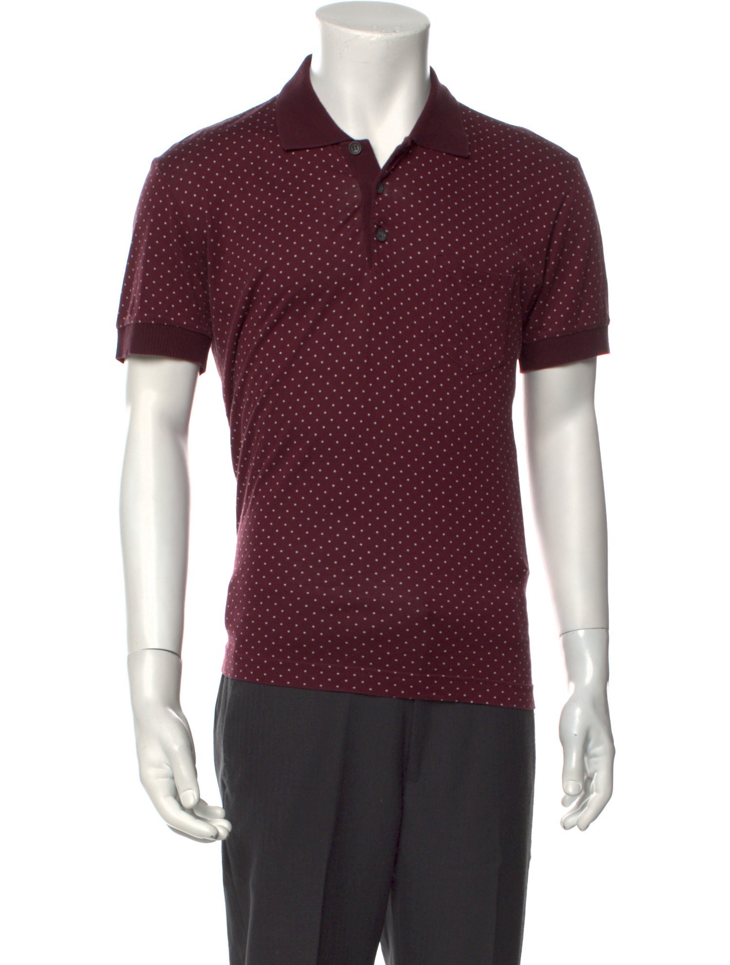 Dolce & Gabbana Polka Dot Print Collar Polo Shirt - Red Polos, Clothing ...