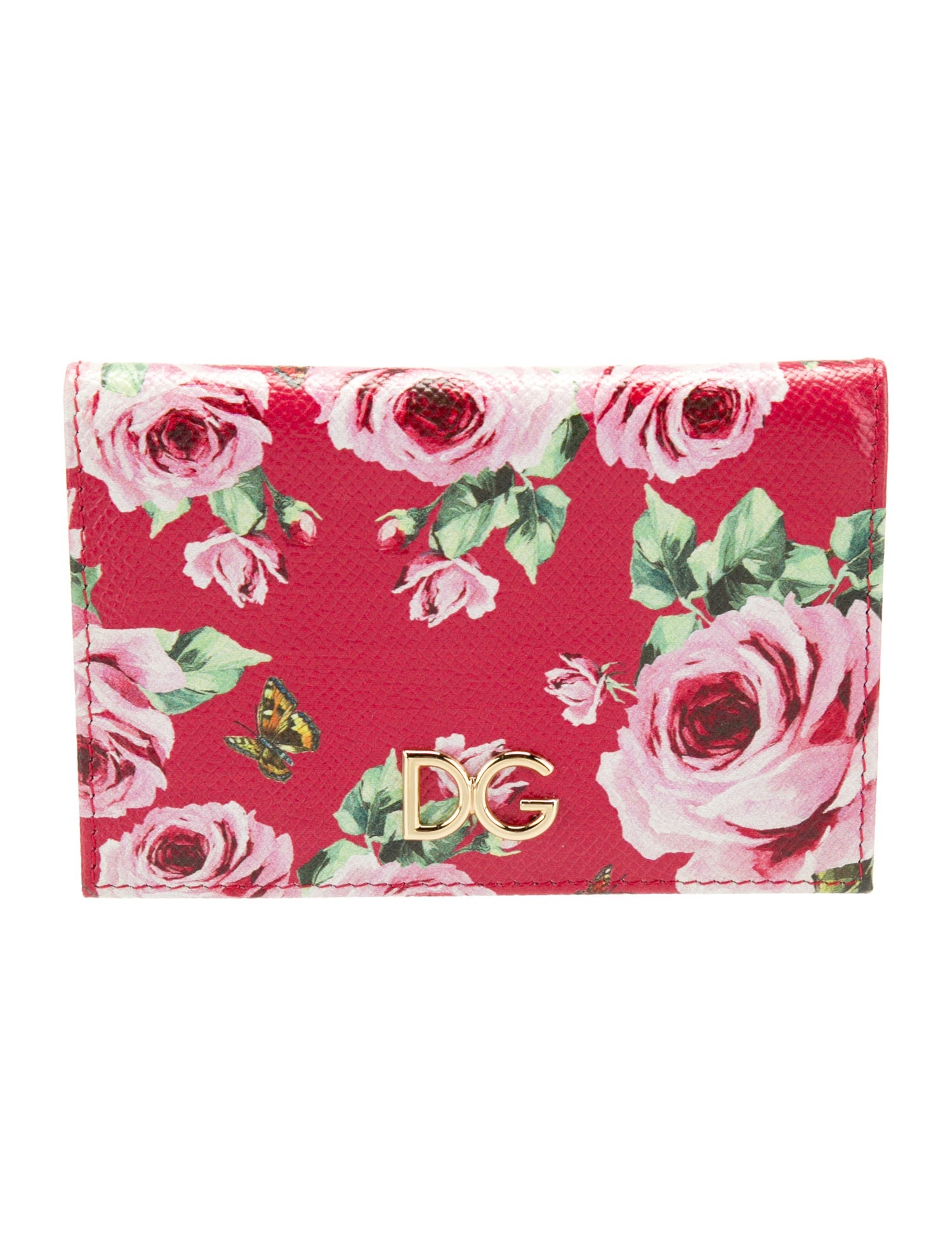 Dolce & Gabbana Leather Floral Print Wallet - Red Wallets, Accessories ...