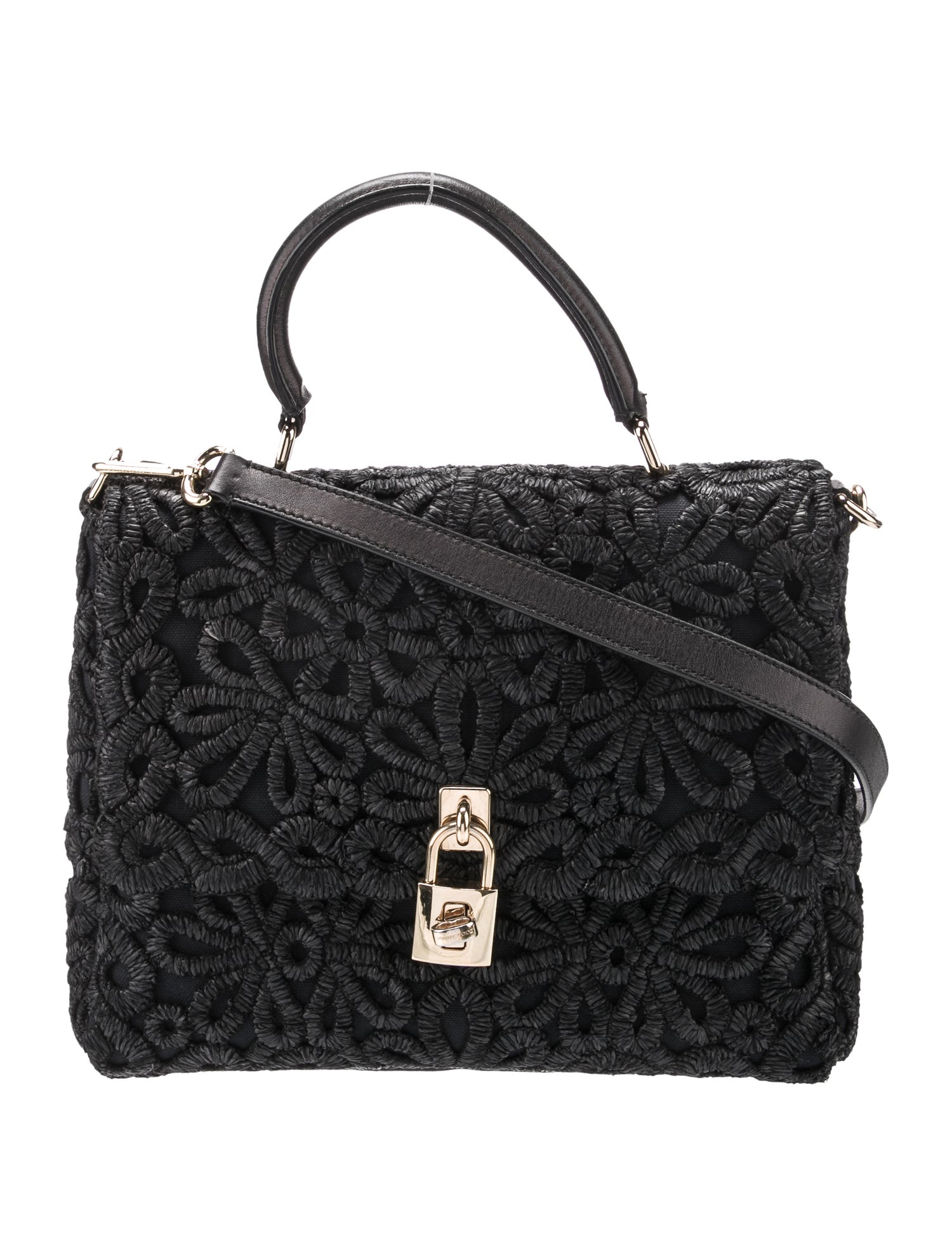 Dolce & Gabbana Cashmere Top Handle Bag - Black Handle Bags, Handbags ...