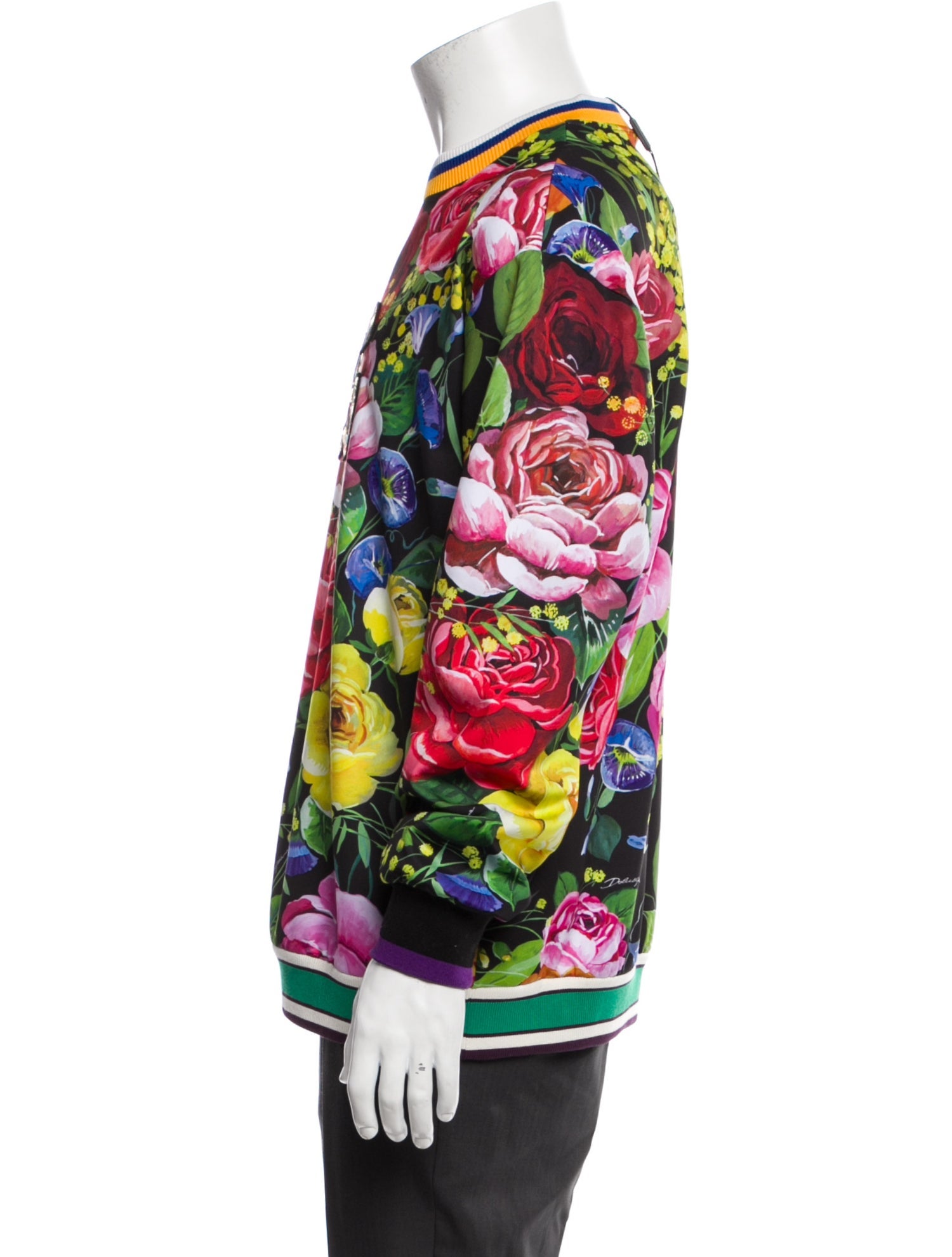 Dolce & Gabbana Sacred Heart Print Crew Neck Pullover - Black Sweaters ...