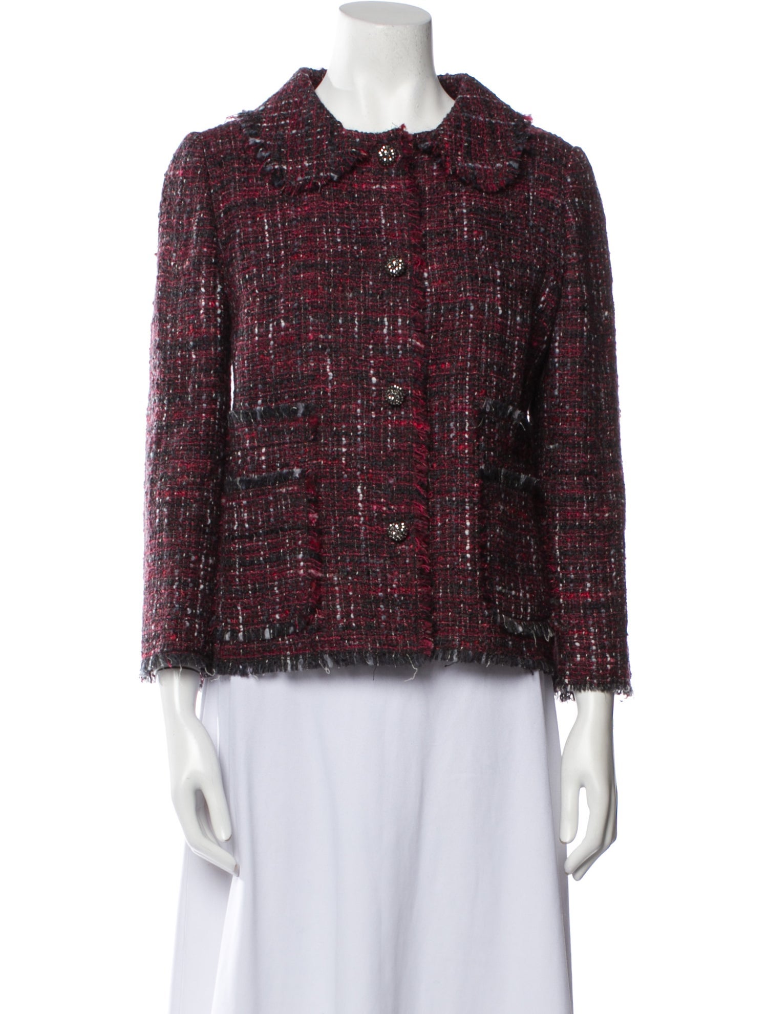 Dolce & Gabbana Virgin Wool Tweed Pattern Evening Jacket - Metallic ...