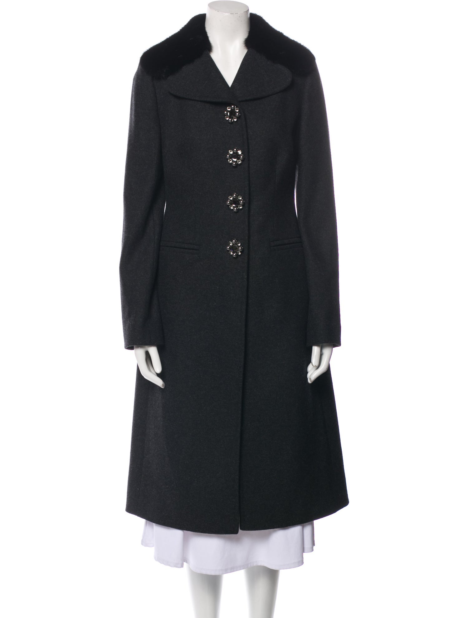 Dolce & Gabbana Virgin Wool Fur Coat - Grey Coats, Clothing - DAG486597 ...