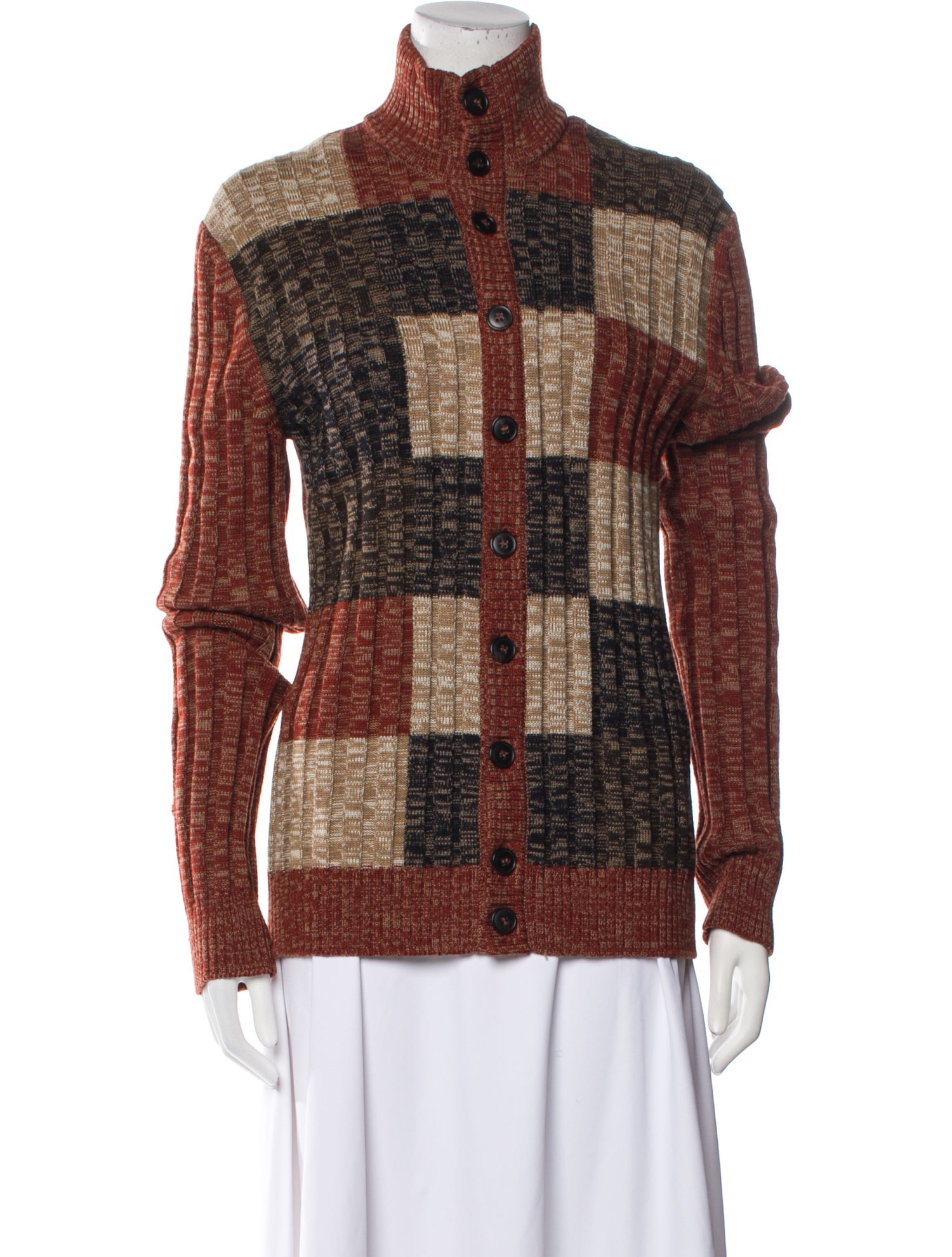 Dolce & Gabbana Virgin Wool Colorblock Pattern Sweater - Red Knitwear ...