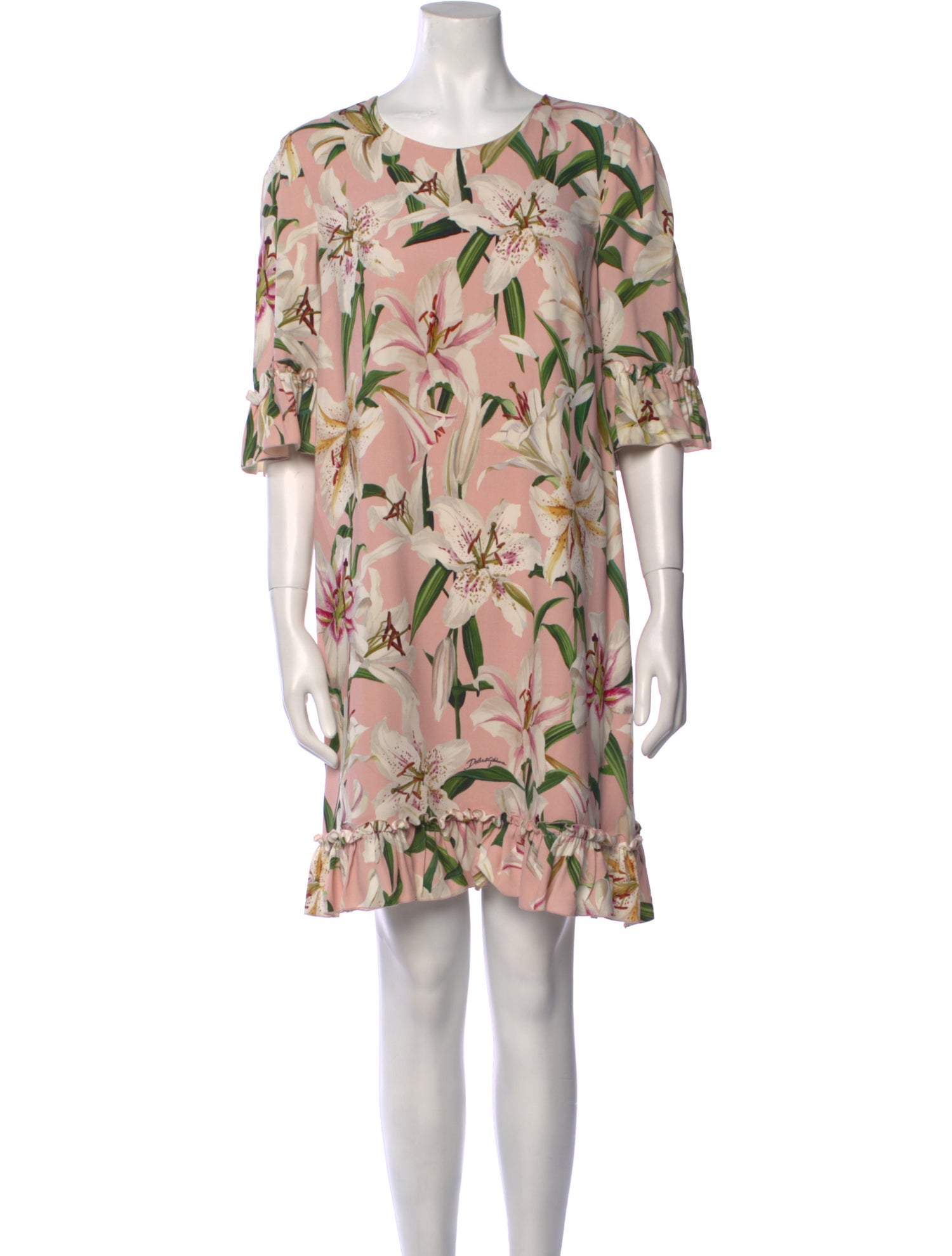 Dolce & Gabbana Floral Print Mini Dress - Pink Dresses, Clothing ...