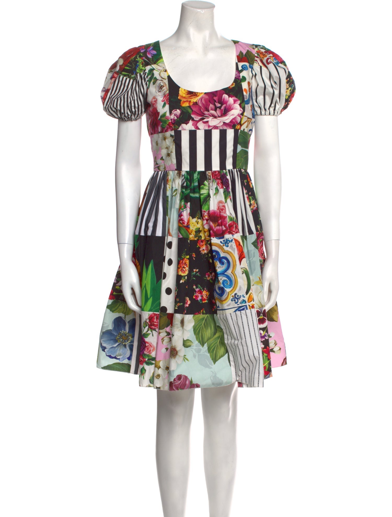 Dolce & Gabbana Printed Knee-Length Dress - Green Dresses, Clothing ...