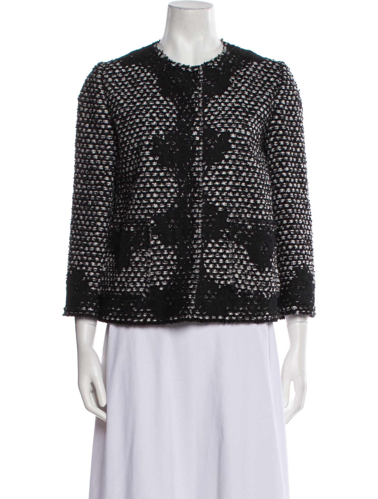 Dolce & Gabbana Virgin Wool Tweed Pattern Evening Jacket - Black ...