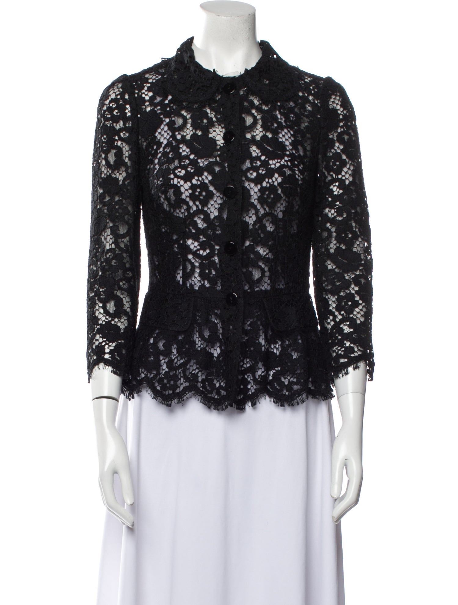 Dolce & Gabbana Lace Lace Pattern Evening Jacket - Black Jackets ...
